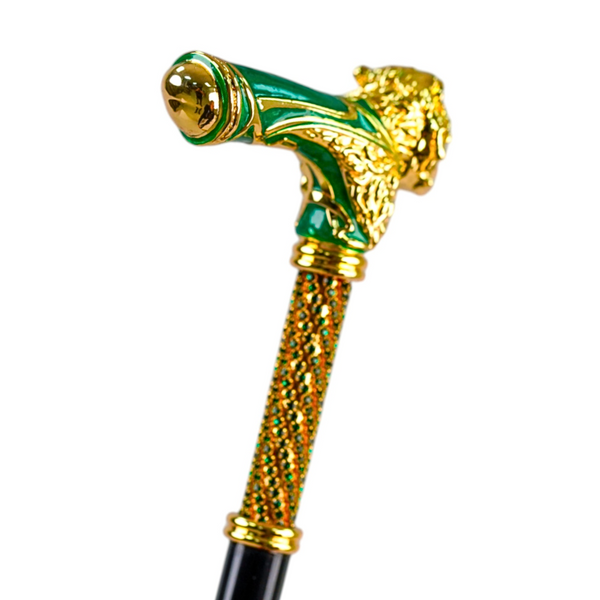 Majestic Gold Lion Victorian Walking Cane Art Object | ART WALKING STICKS