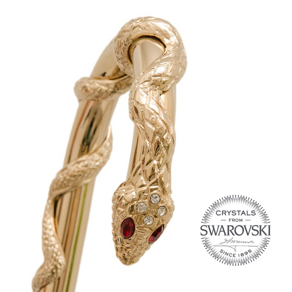 Designer Stylish Gold Python Handle Red Double Cloth Umbrella for Women ...