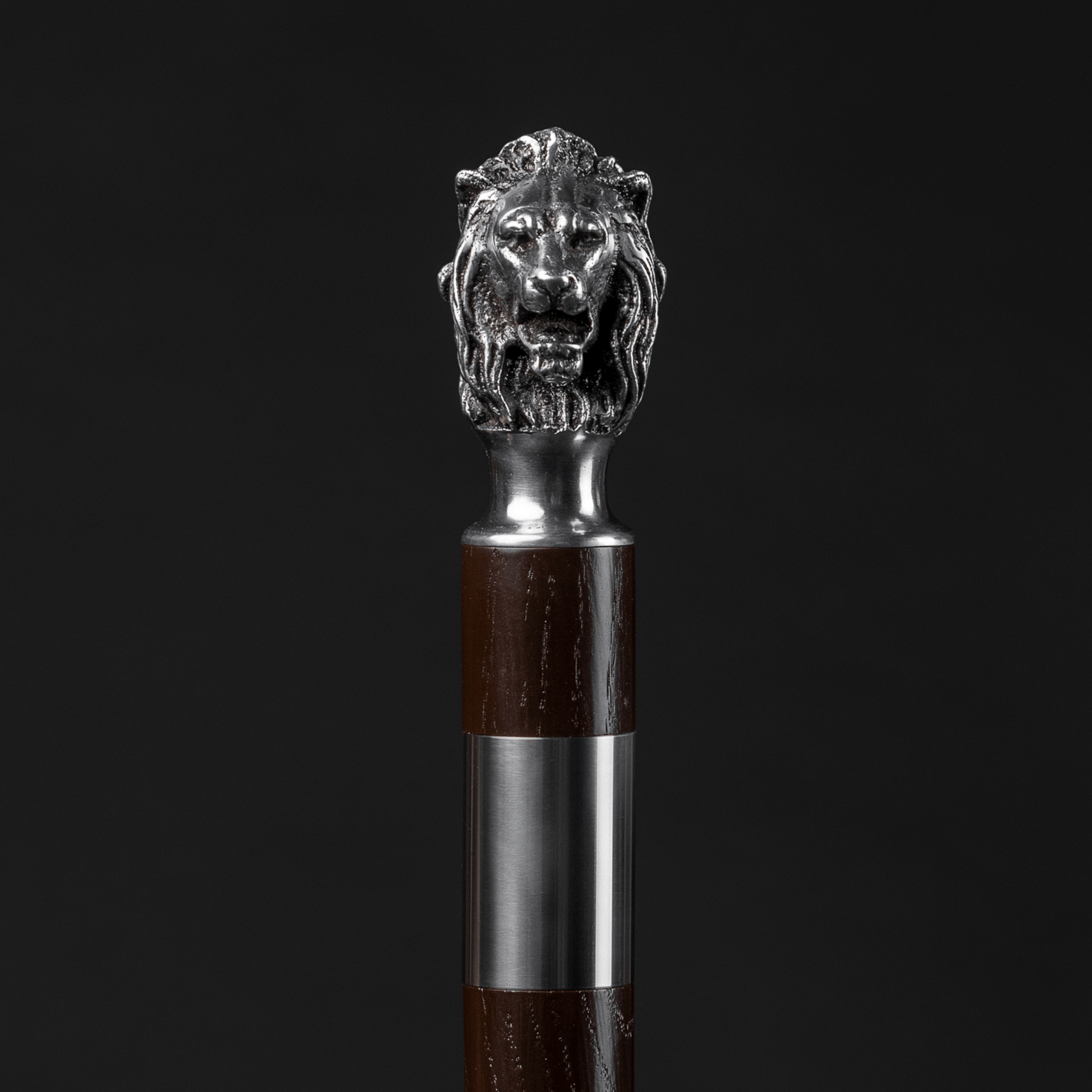 Antique Silver Lion Walking Cane, English Walking Stick