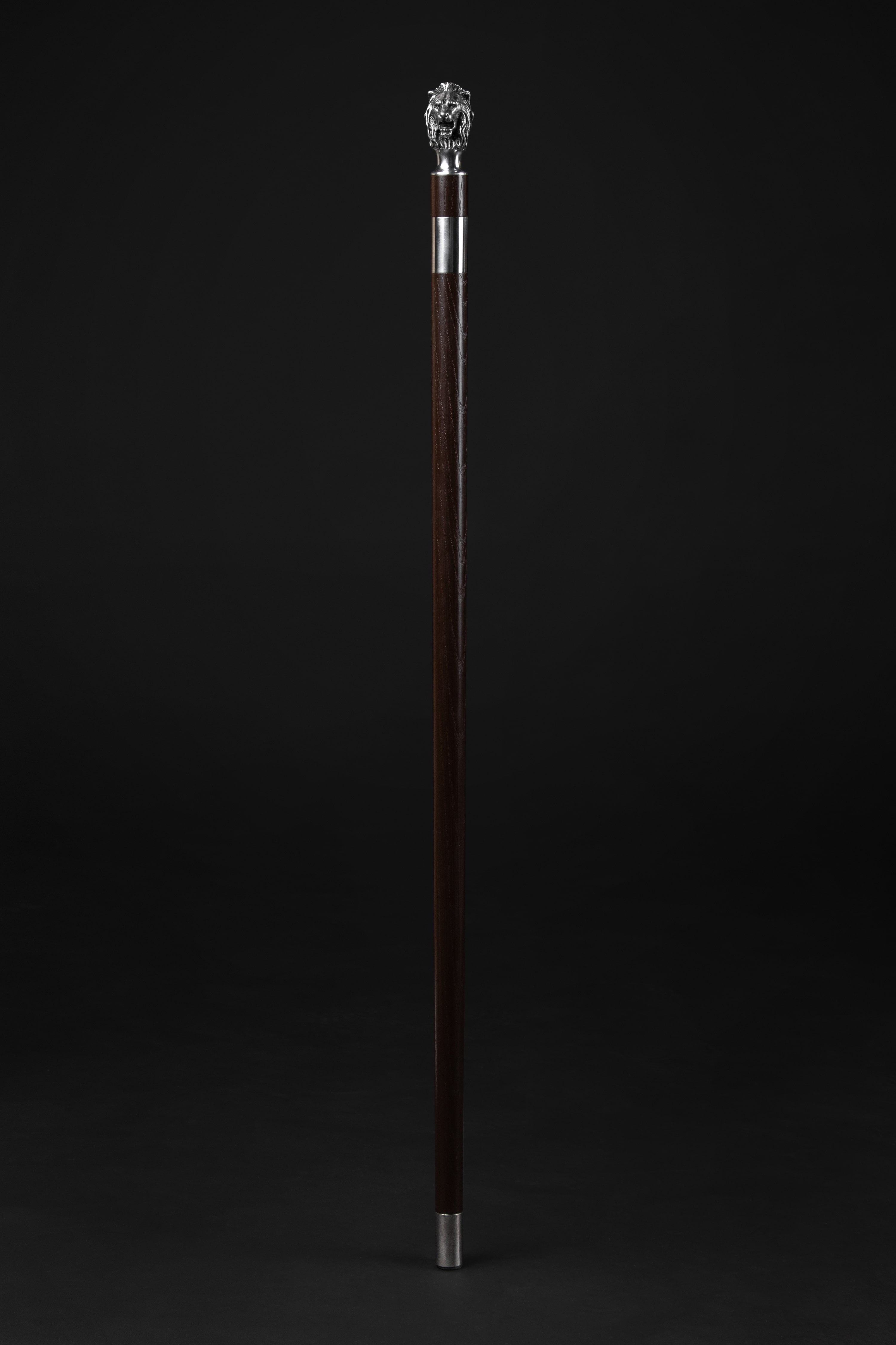 Antique Silver Lion Walking Cane, English Walking Stick