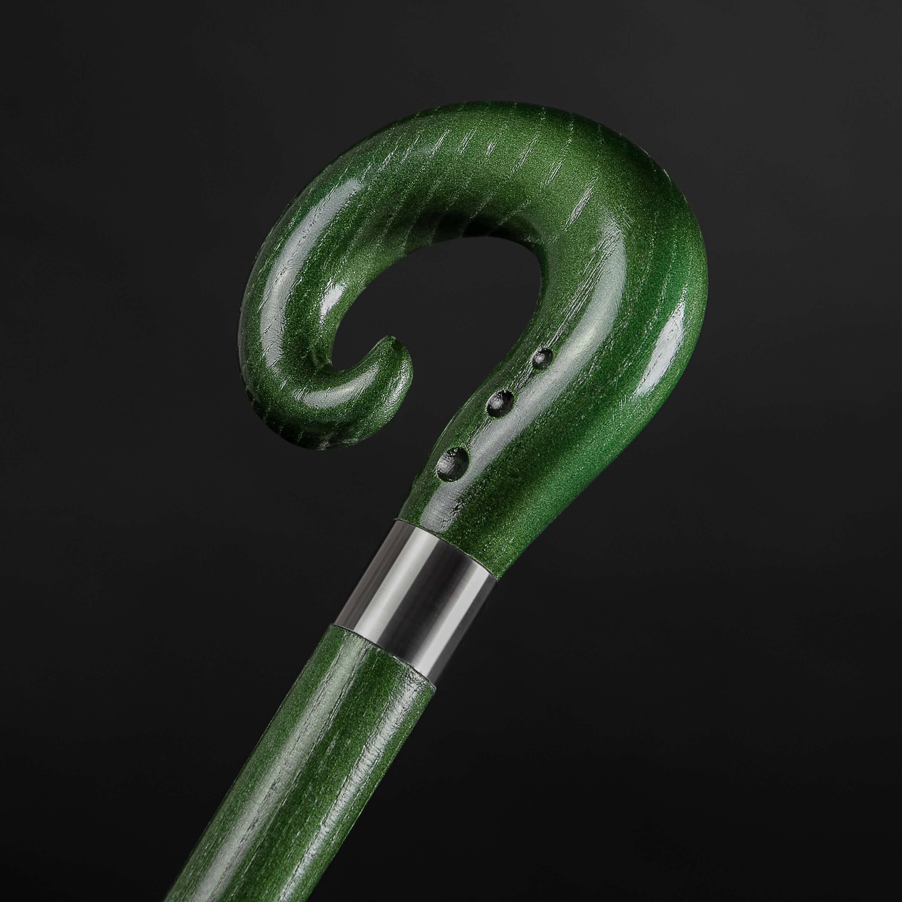 Artisan Walking Cane for Men - Green, Designer Walking Stick