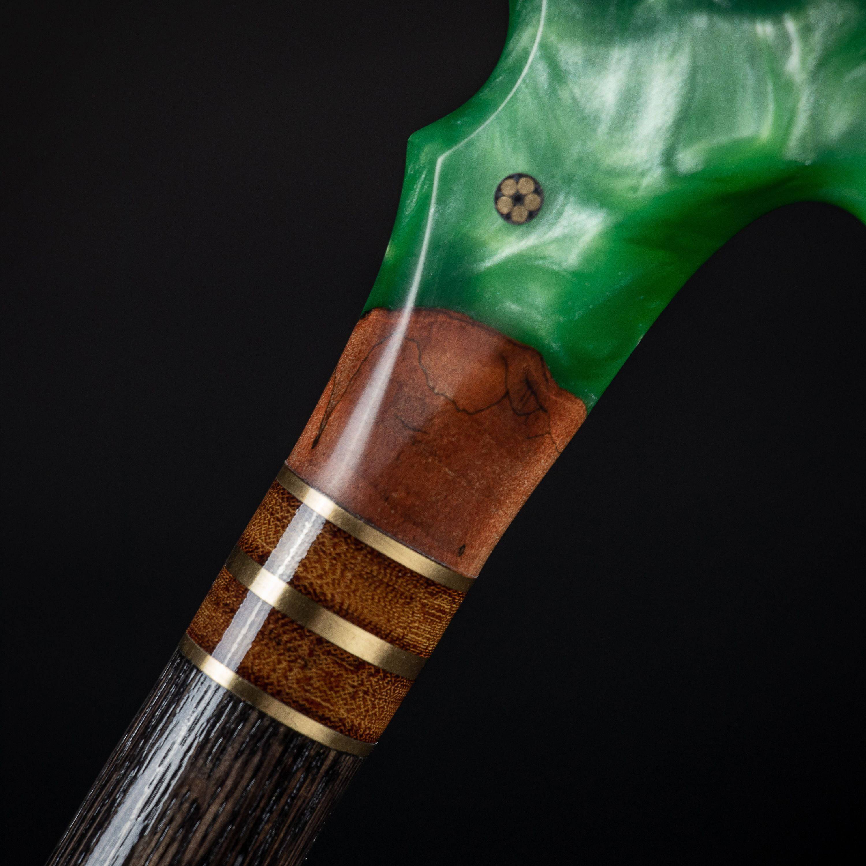 ArtWalkingSticks™ MAGIC Green Walking Cane - Unisex, Handmade