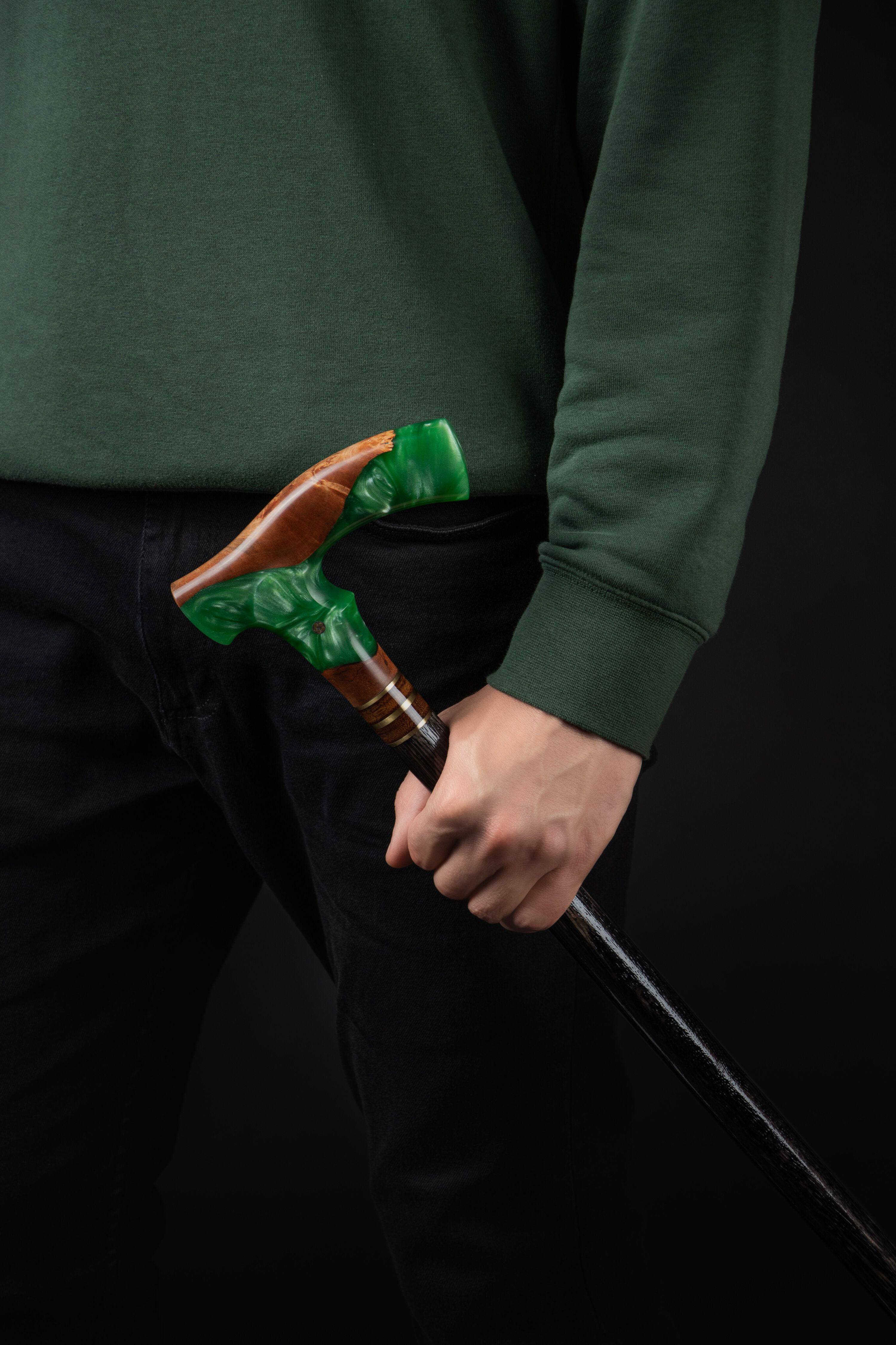 ArtWalkingSticks™ MAGIC Green Walking Cane - Unisex, Handmade