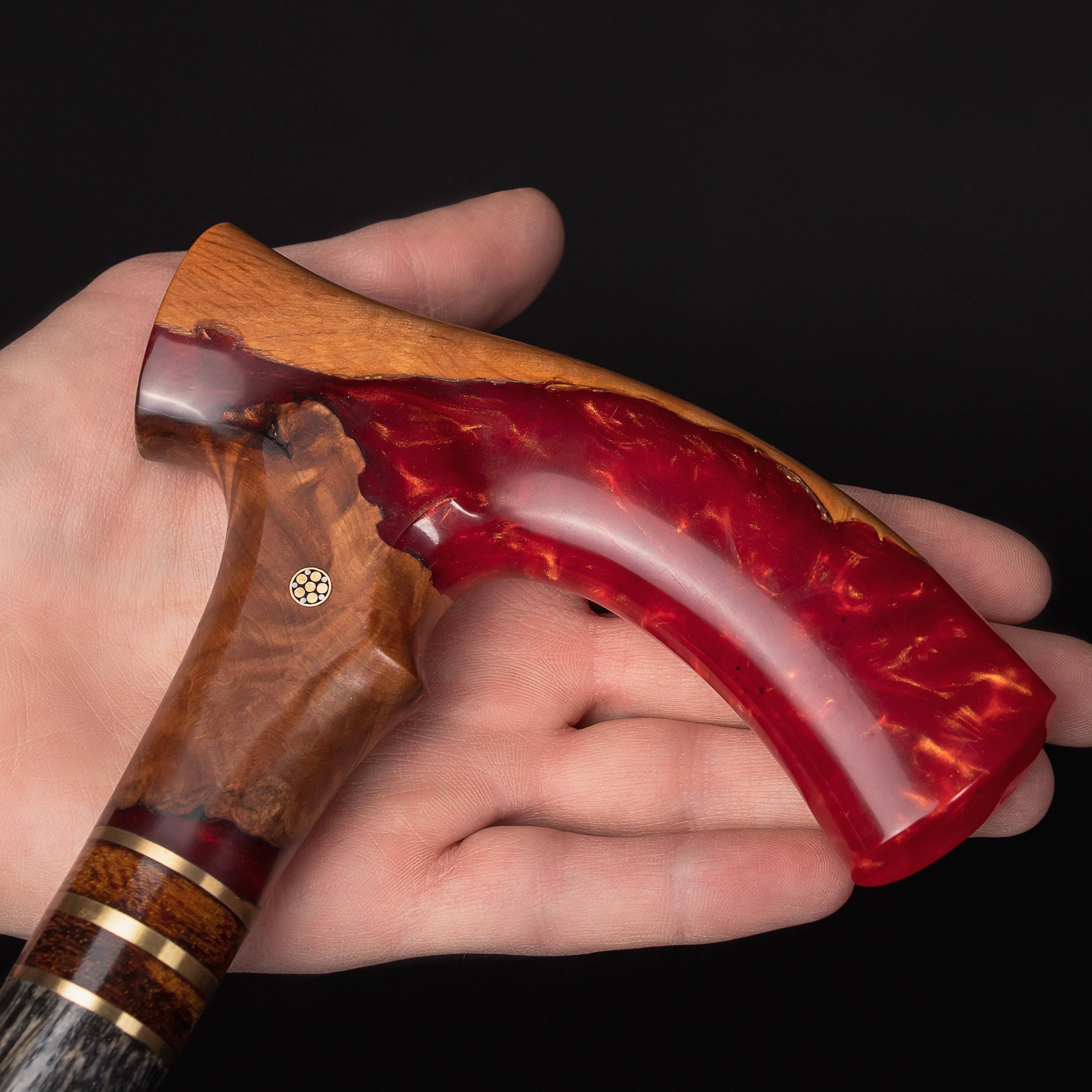 ArtWalkingSticks™ MAGIC Red Walking Cane - Unisex, Handmade