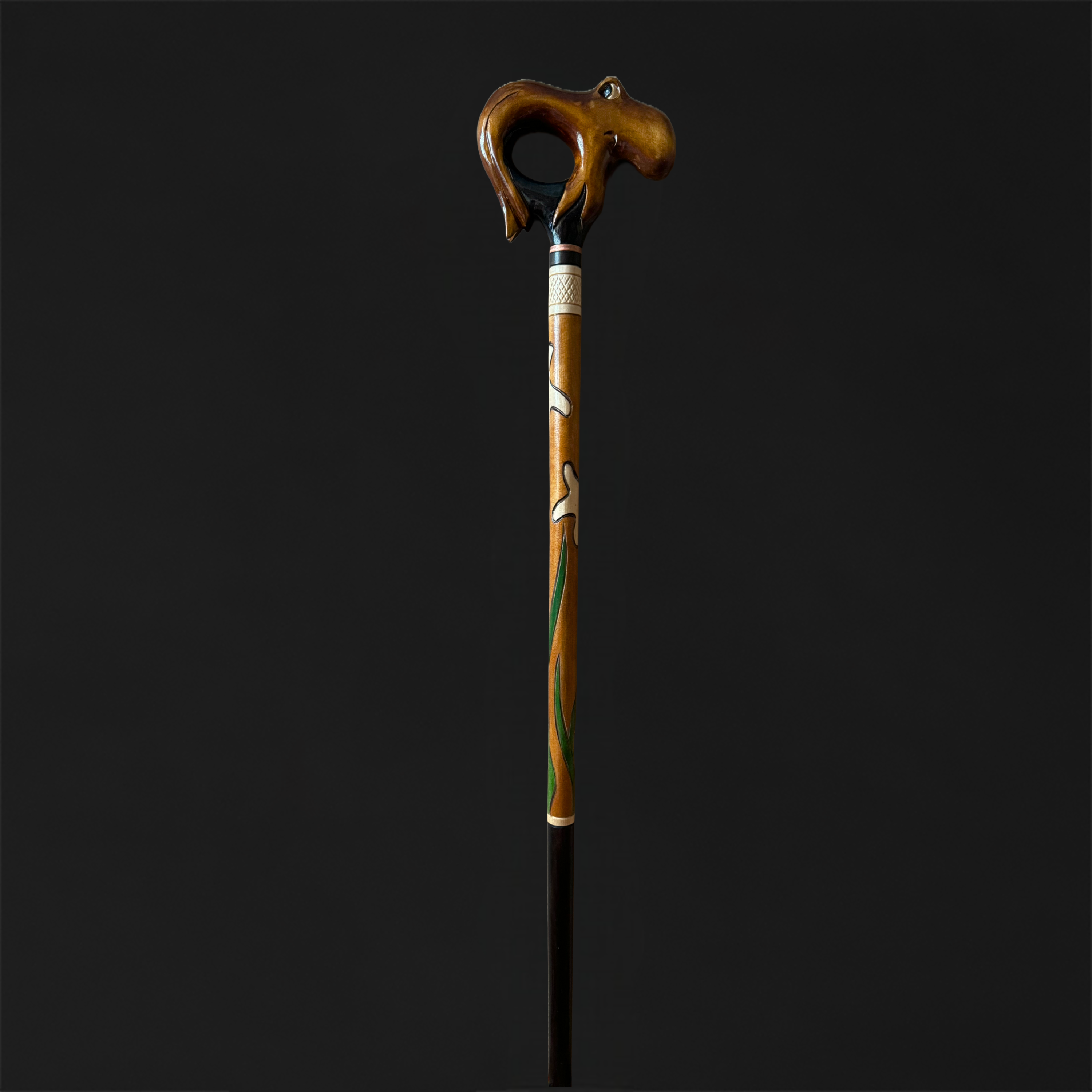 Walking Cane In The Shape Of An Octopus, Wooden Painted Cane | ART ...