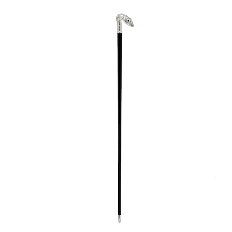 Swagger Metal Walking Cane, Luxury Silver Snake Head Walking Cane