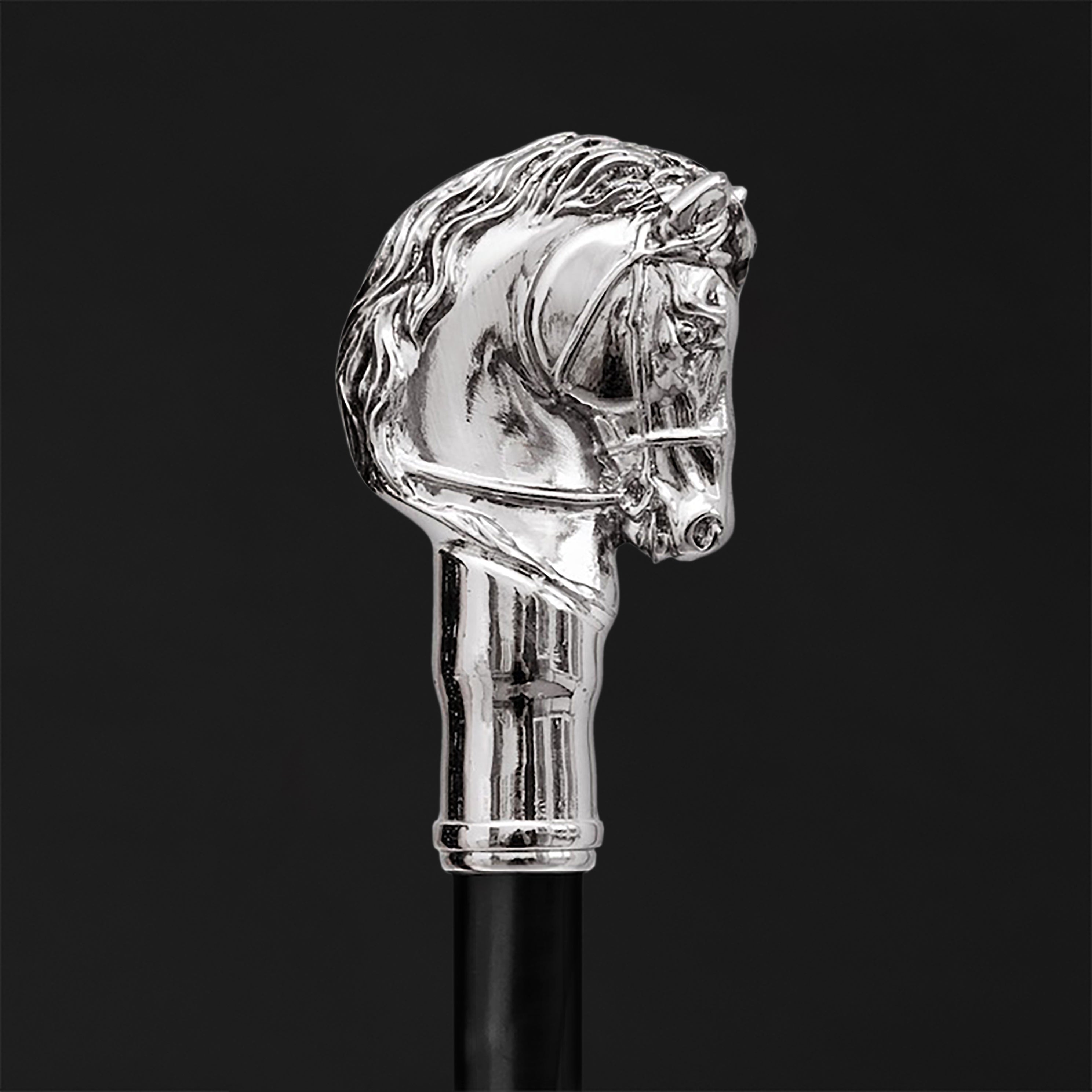 Silver Metal Horse Handle Walking Stick, High Quality Walking Stick ...