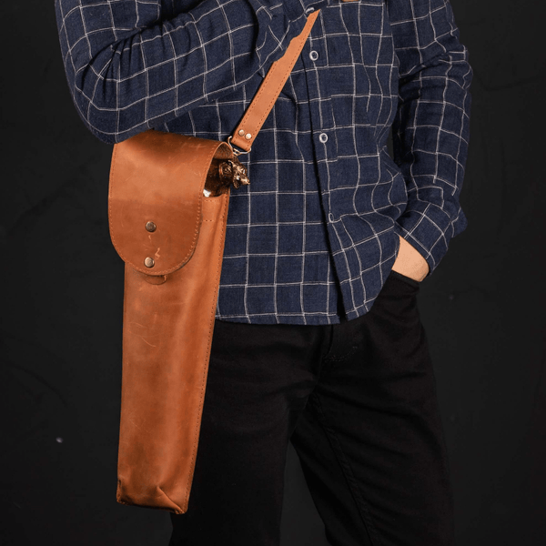 Bag for Walking Stick Storage, Walking Cane Leather Holder Case