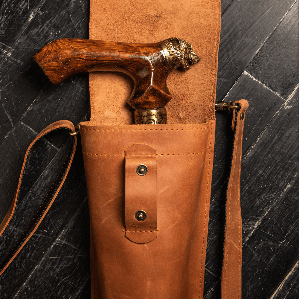 Bag for Walking Stick Storage, Walking Cane Leather Holder Case
