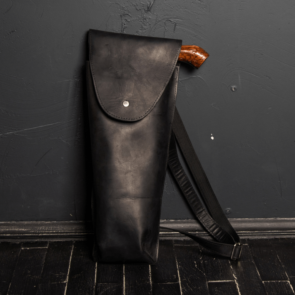 Black Bag for Walking Stick Storage, Walking Cane Case Leather | ART ...