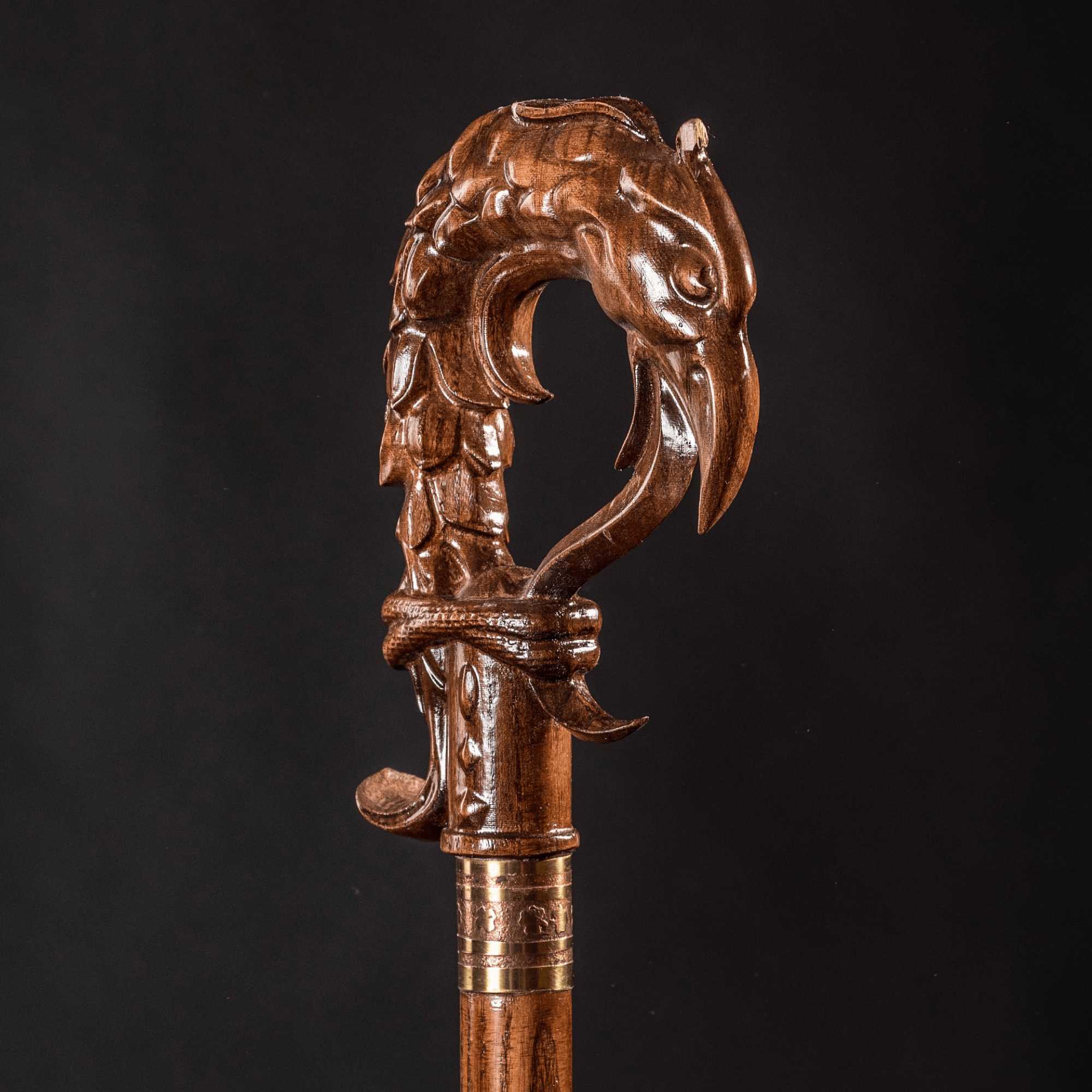 Brown Phoenix Walking Cane Design Wooden Walking Stick | ART WALKING STICKS