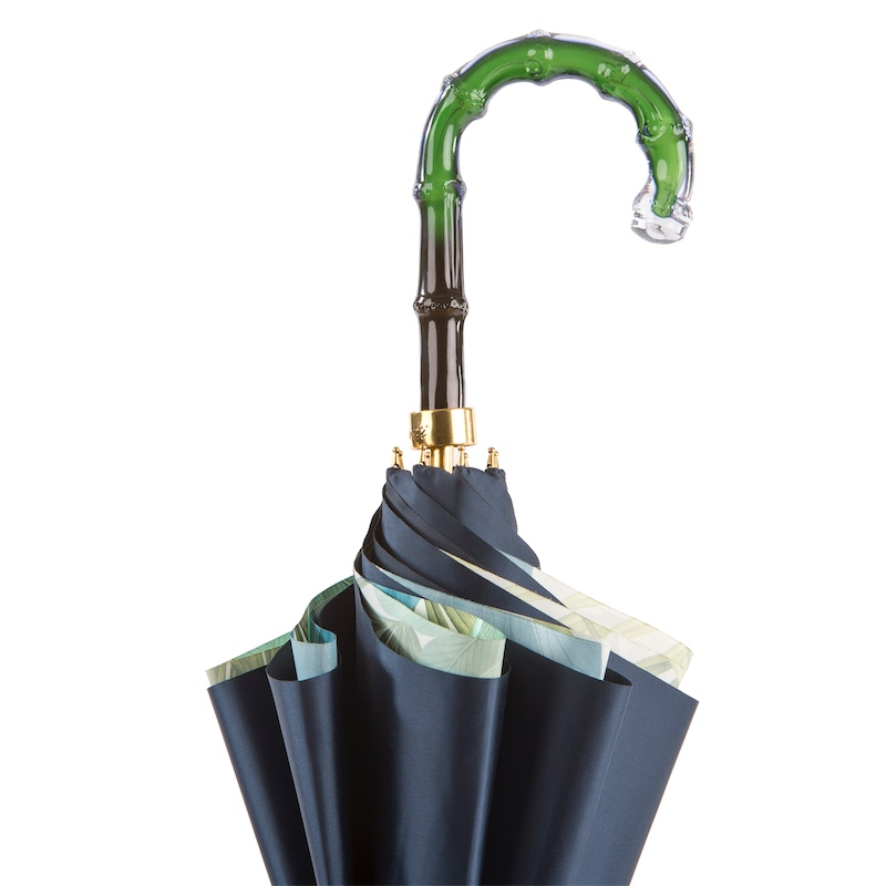 Green Elegant Umbrella Handle with Floral Design, Double Cloth | ART ...