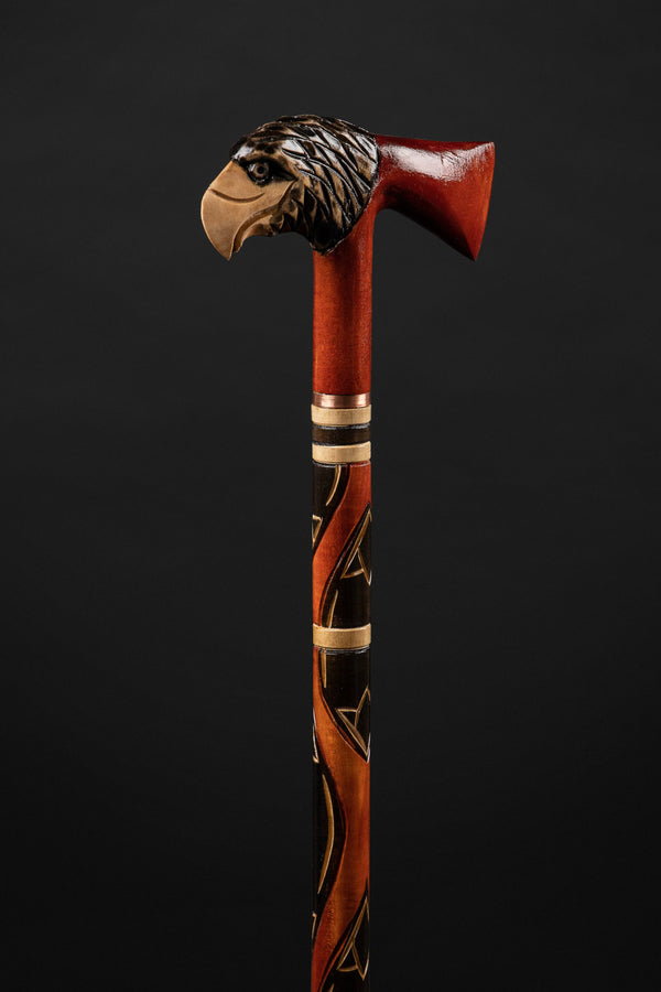 Carved Eagle Head Walking Stick | ART WALKING STICKS