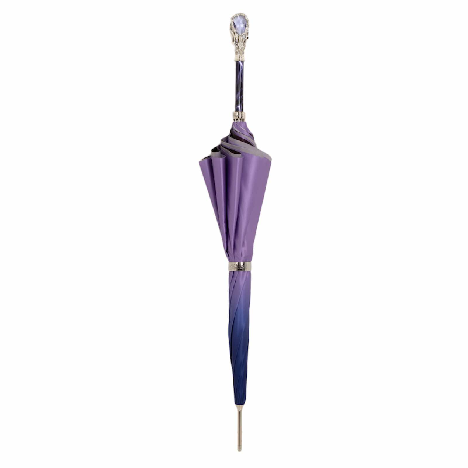 Designer Luxury Purple Gem Handle Double Cloth Umbrella For Ladies