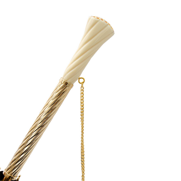 Brown Luxury Vintage Print Interior Umbrella with Handle with Crystals ...