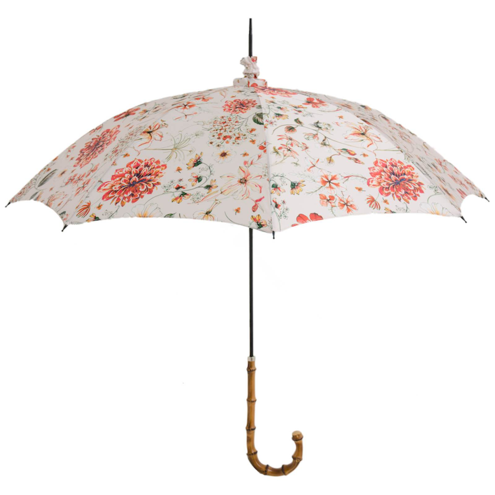 Stylish Unique Flowered Parasol with Whangee Handle for Women