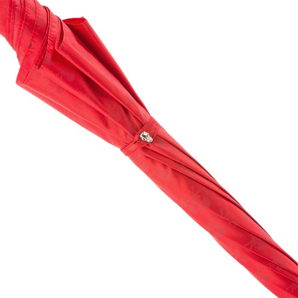 Exclusive Unique Red Umbrella with Studs and Black Skull Handle for He