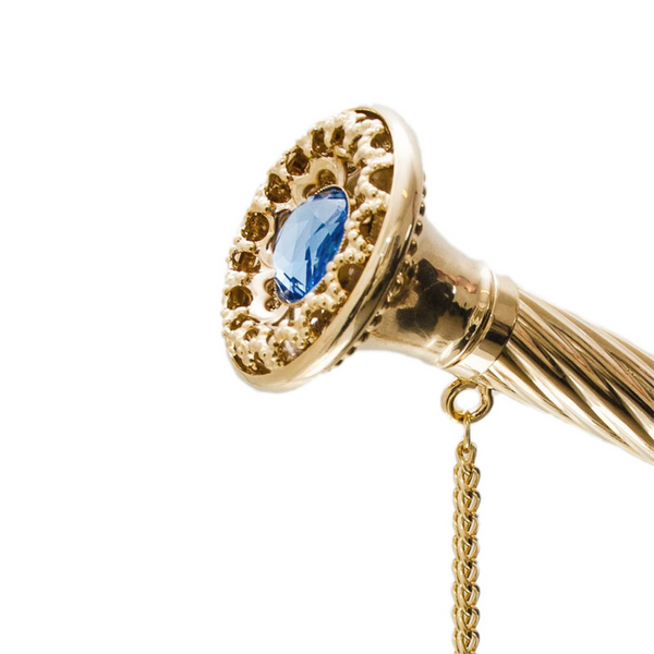 Stylish Leo and Flowered Print Folding Umbrella with Golden Brass ...