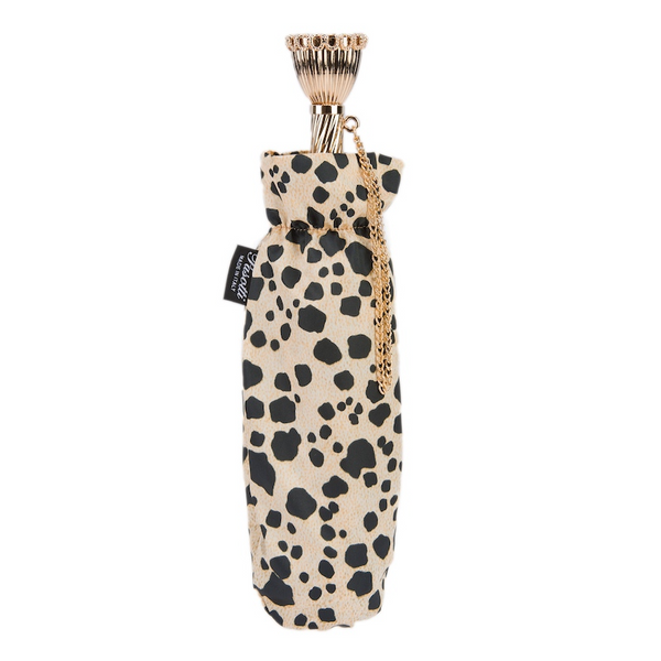 Unique Chic Leopard Print Folding Umbrella with Jeweled Brass Handle ...