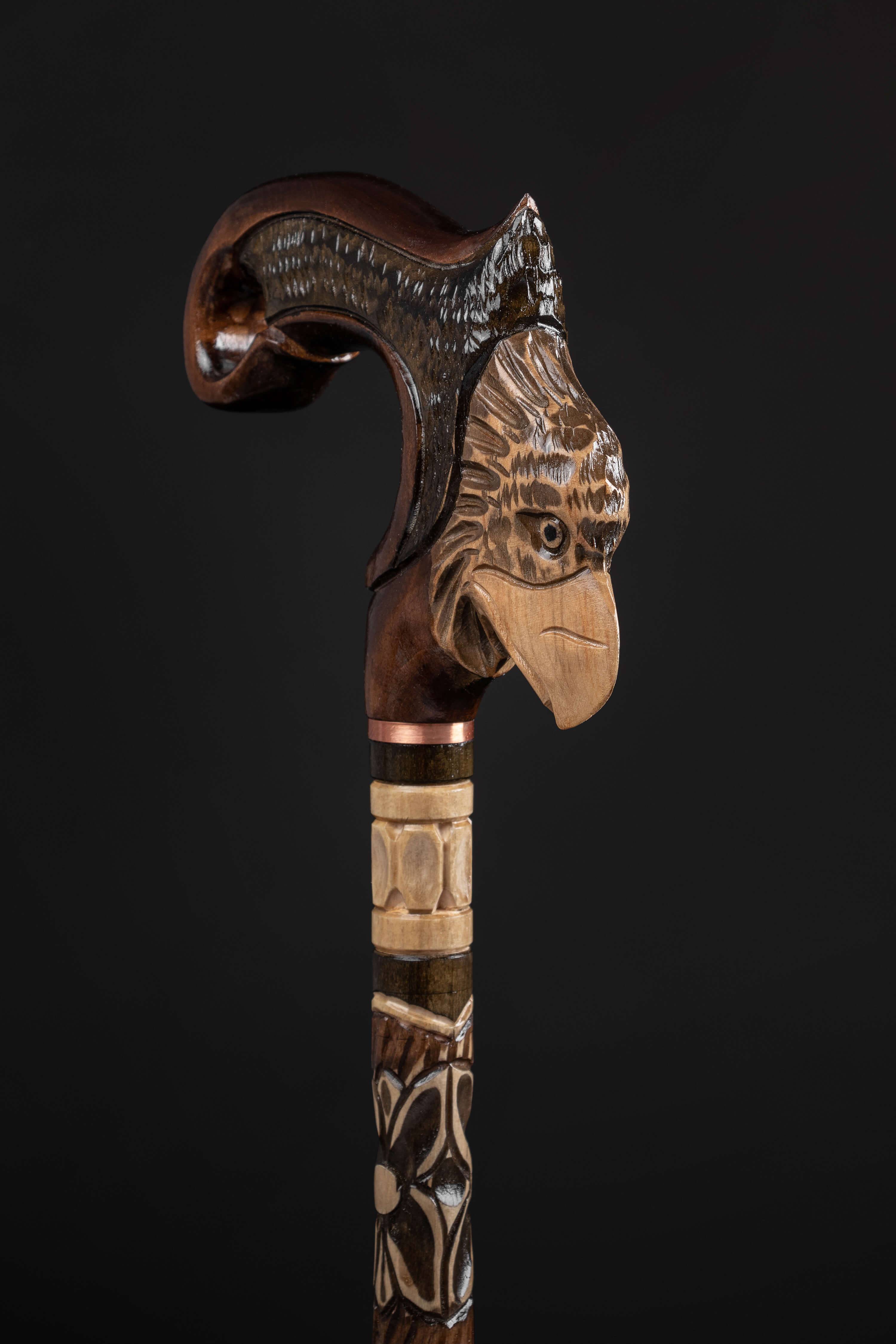Designer Walking Cane Eagle Wood Canes For Men Carved | ART WALKING STICKS