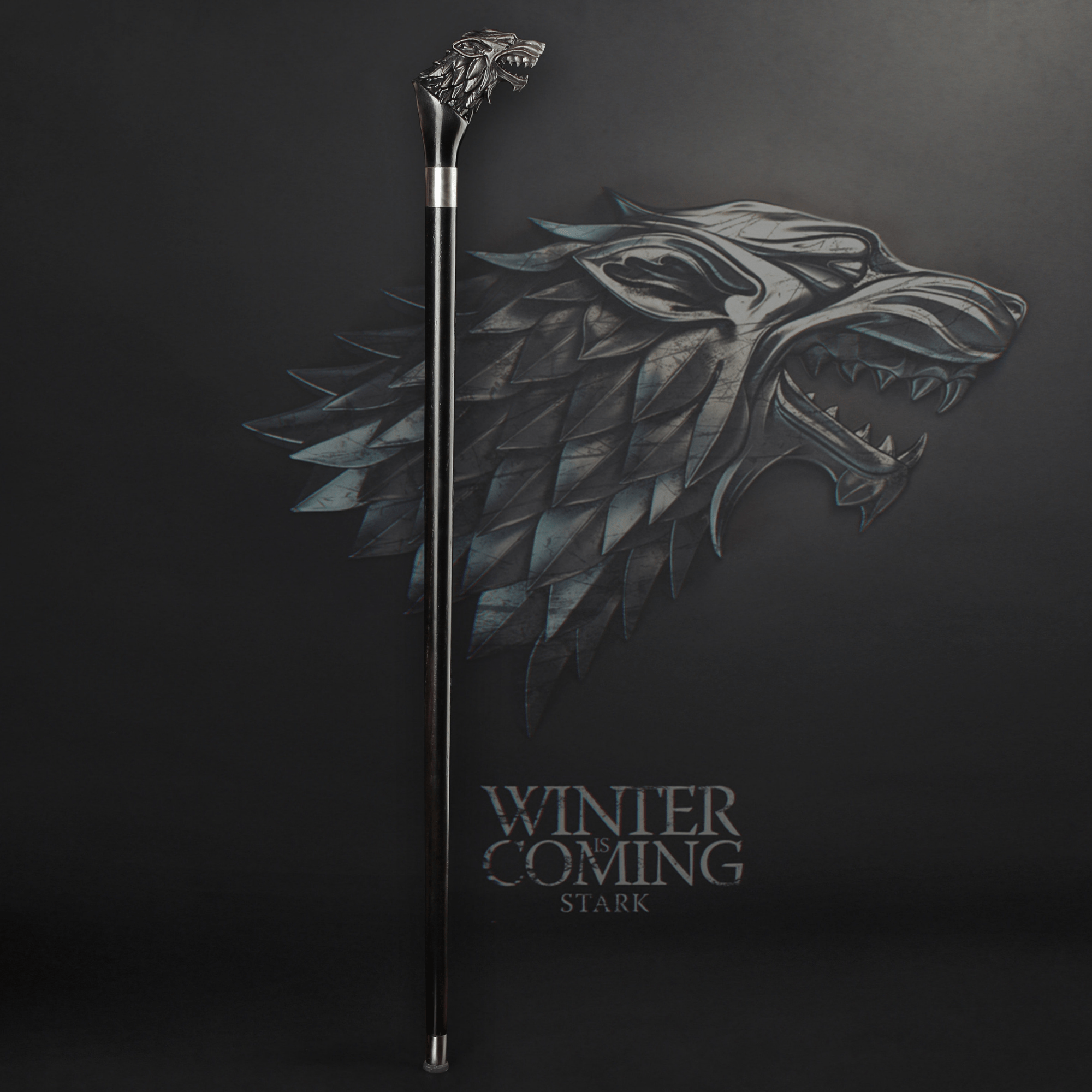 Designer Wolf Cane Black Designer Walking Stick | ART WALKING STICKS