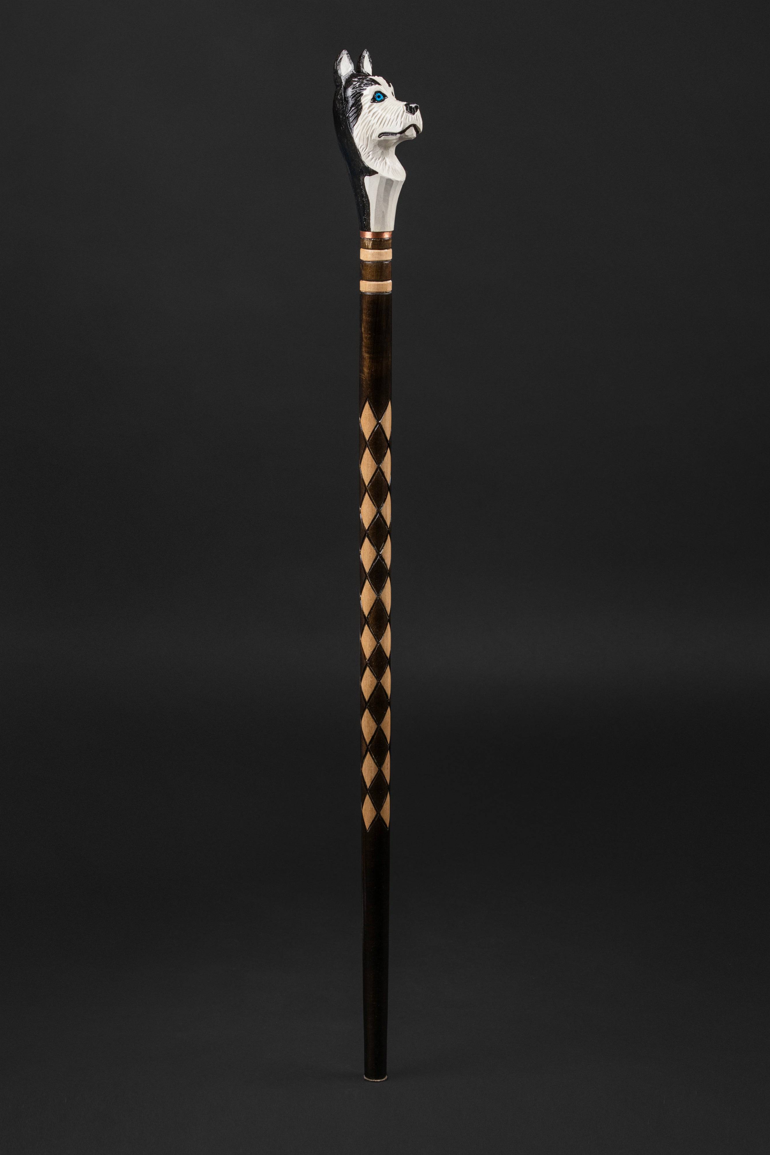 Dog Head Walking Stick - Husky Walking Cane