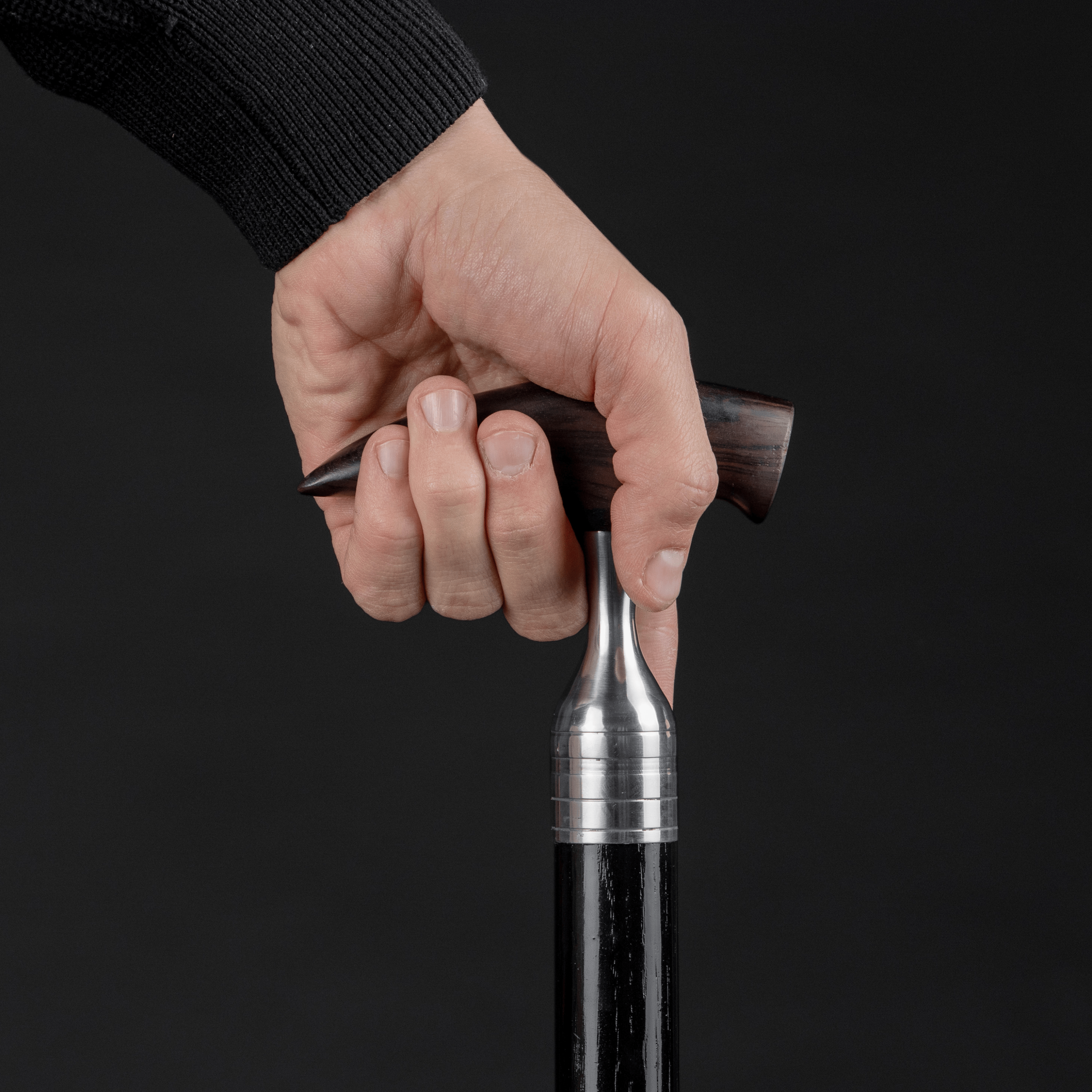 Ergonomic Walking Stick With Hidden Features, Ebony Wood | ART WALKING ...