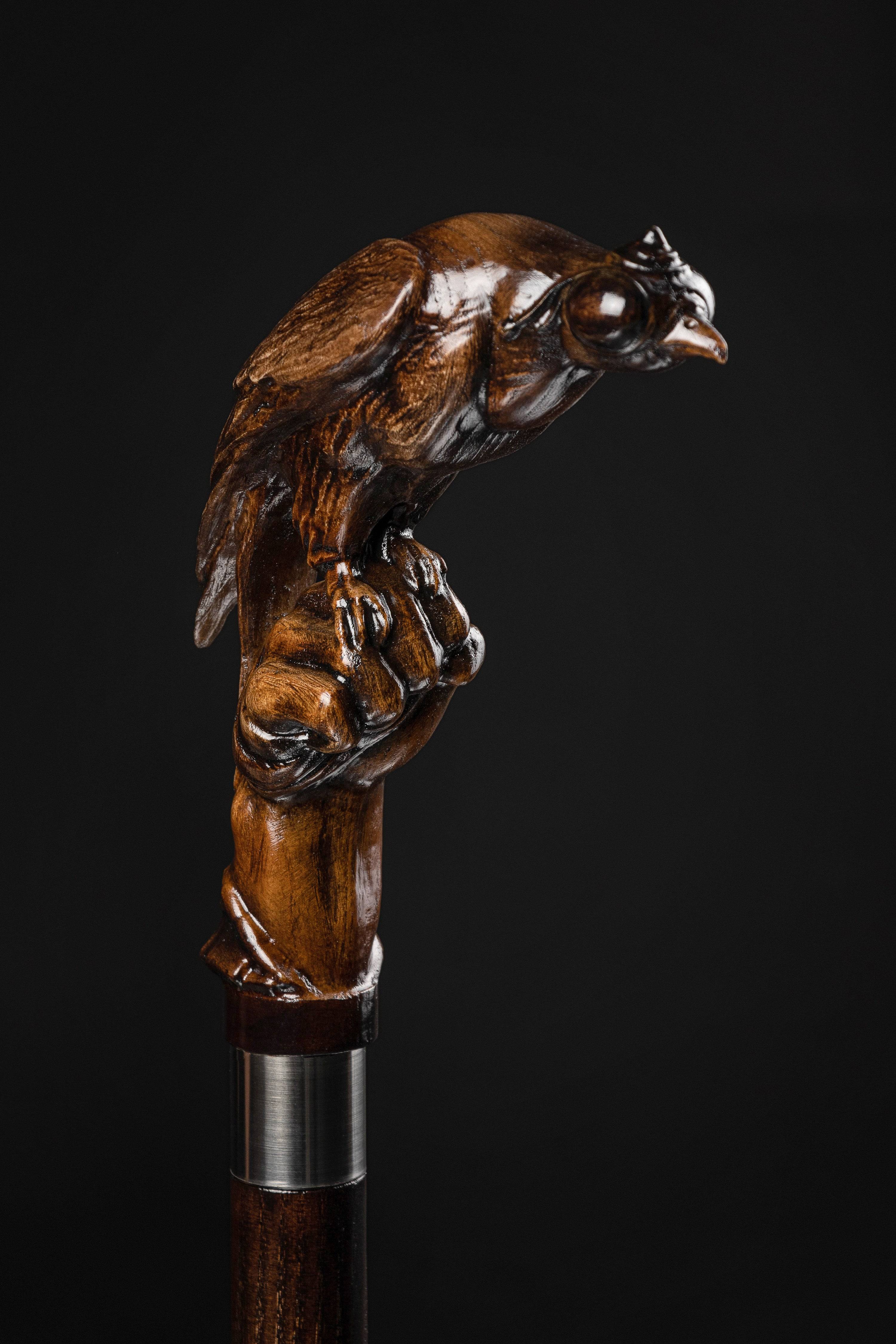 Falconry Walking Cane Fancy Hand Carved Cane, Best Canes for Seniors ...