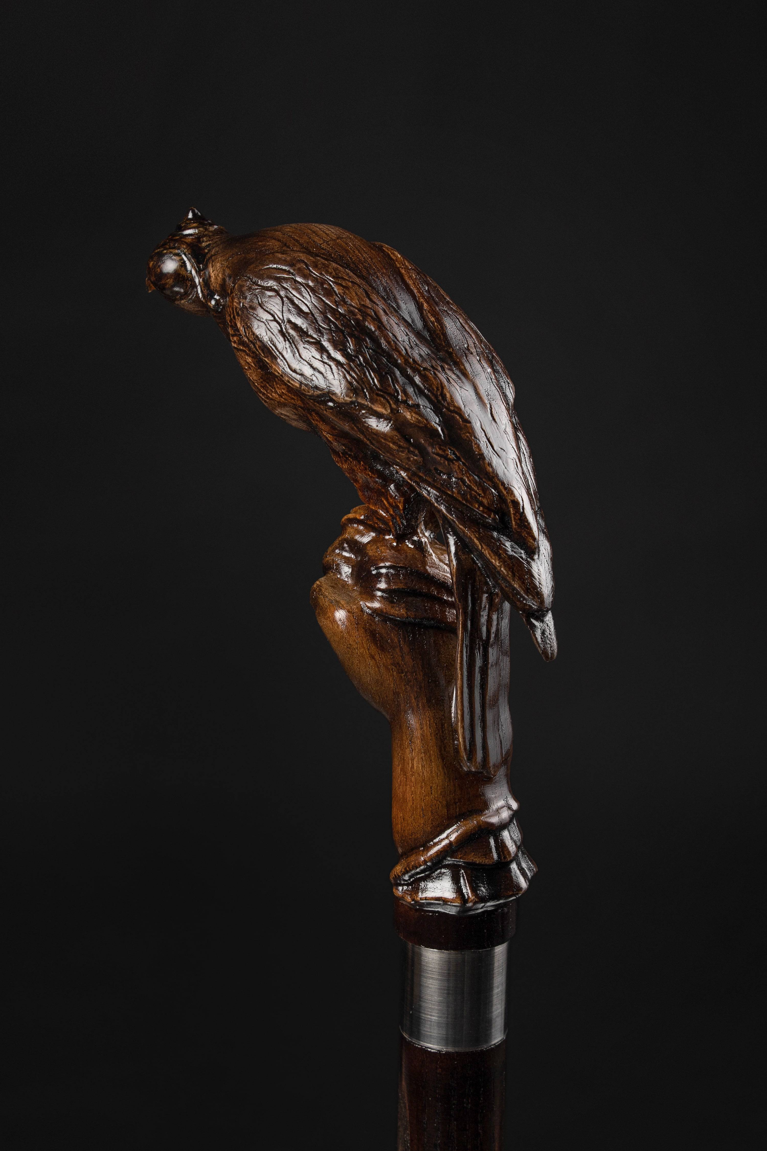 Falconry Walking Cane Fancy Hand Carved Cane, Best Canes for Seniors ...