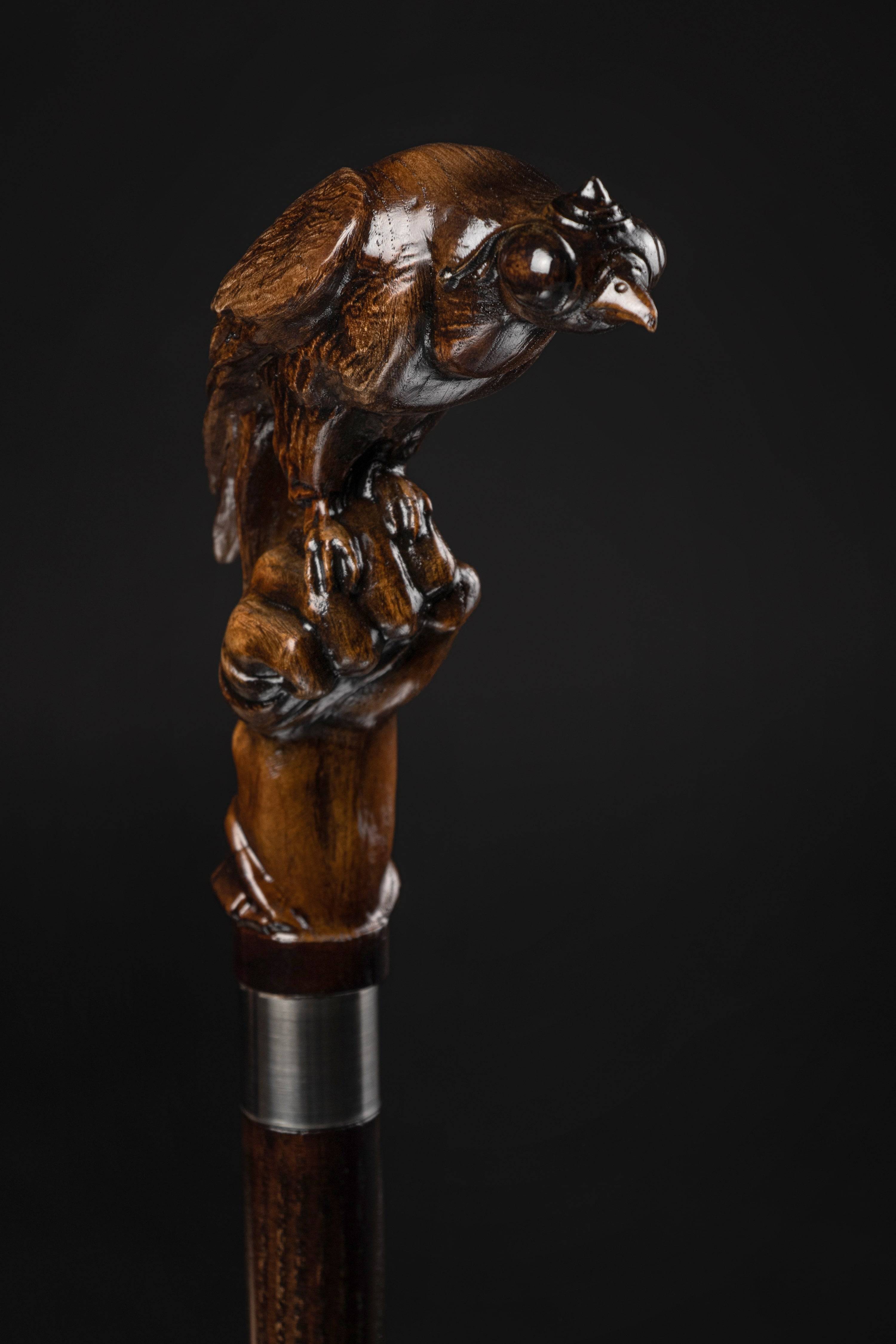 Falconry Walking Cane Fancy Hand Carved Cane, Best Canes for Seniors ...
