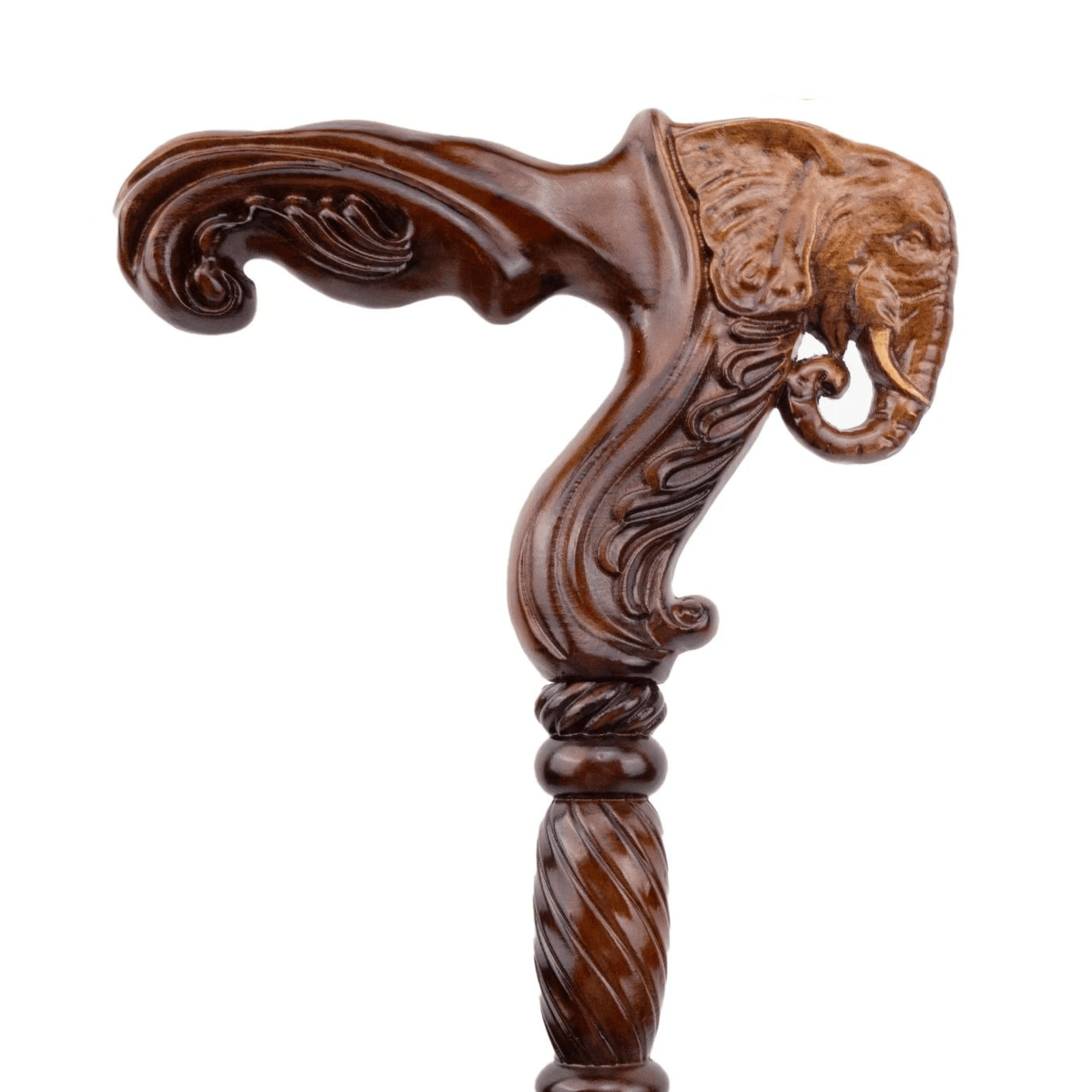 Folding Antique Style Elephant Wood Walking Cane, Ergonomic Handle ...