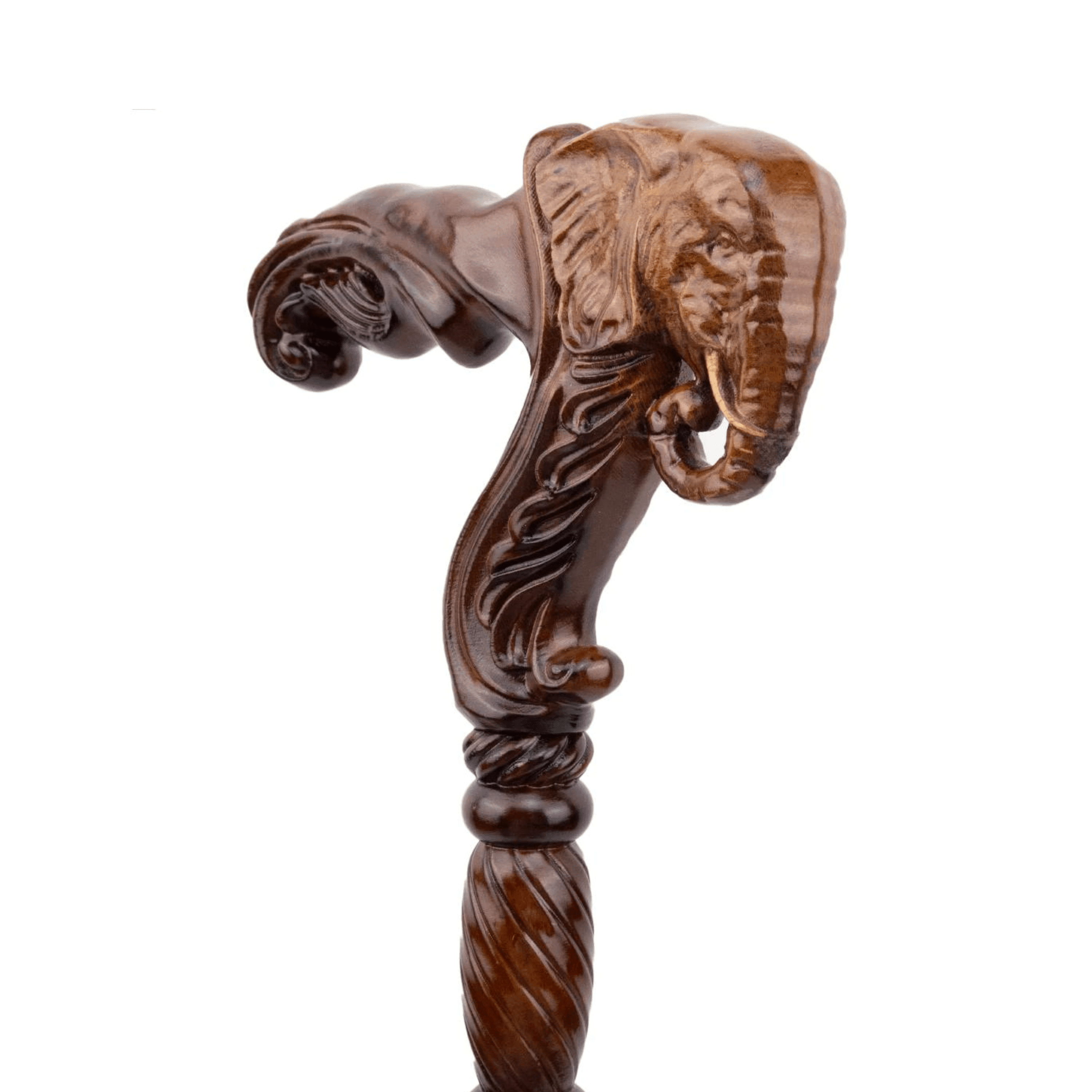 Folding Antique Style Elephant Wood Walking Cane, Ergonomic Handle ...