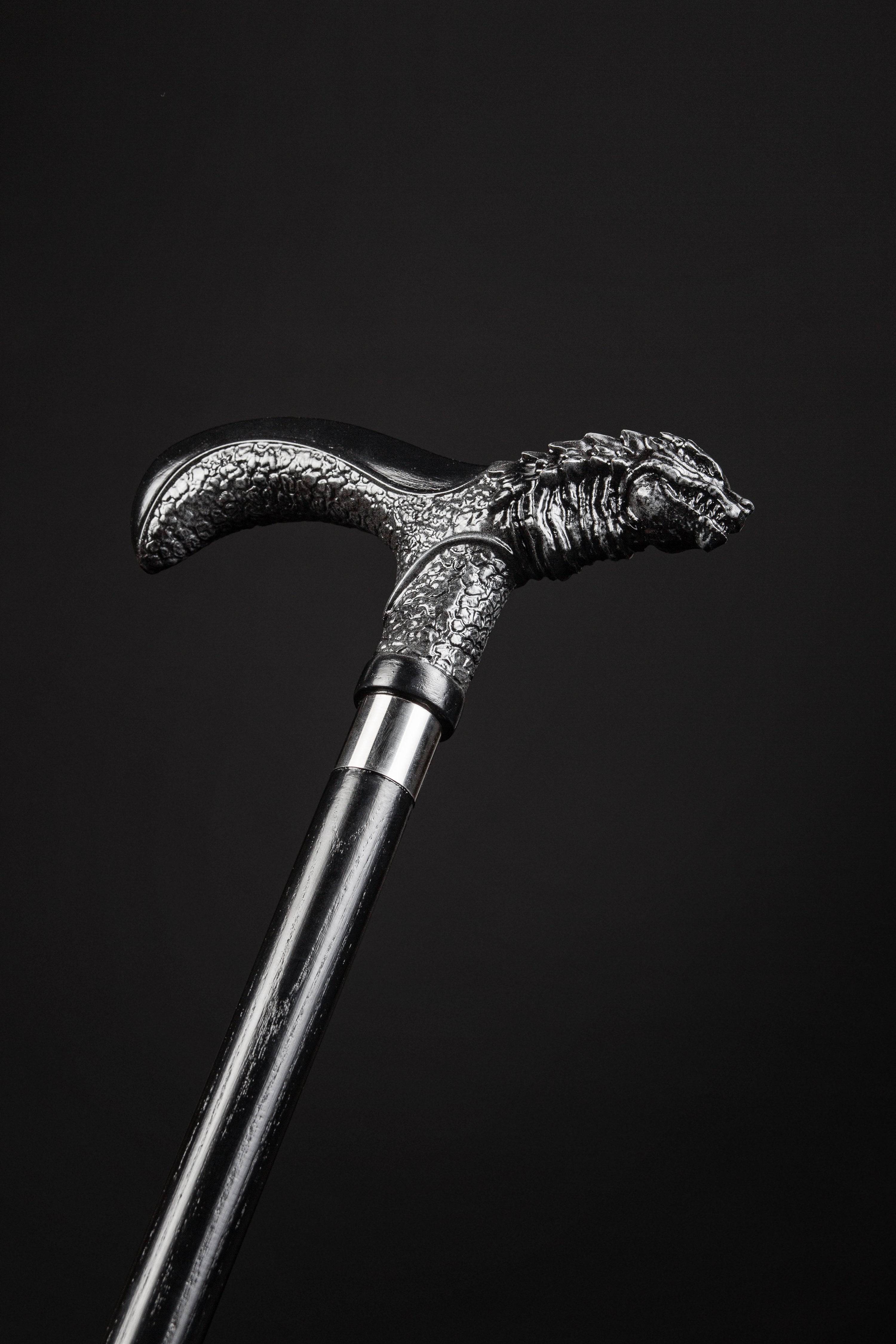 Godzilla Walking Cane, Handmade Natural Wood Walking Canes, Steampunk ...