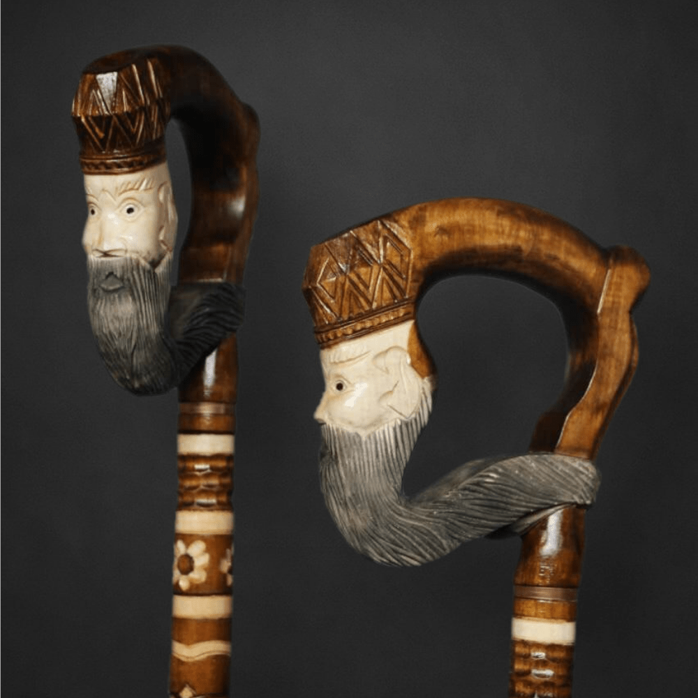 Grandfather Wooden Walking Stick, Hand Carved - Handmade | ART WALKING ...