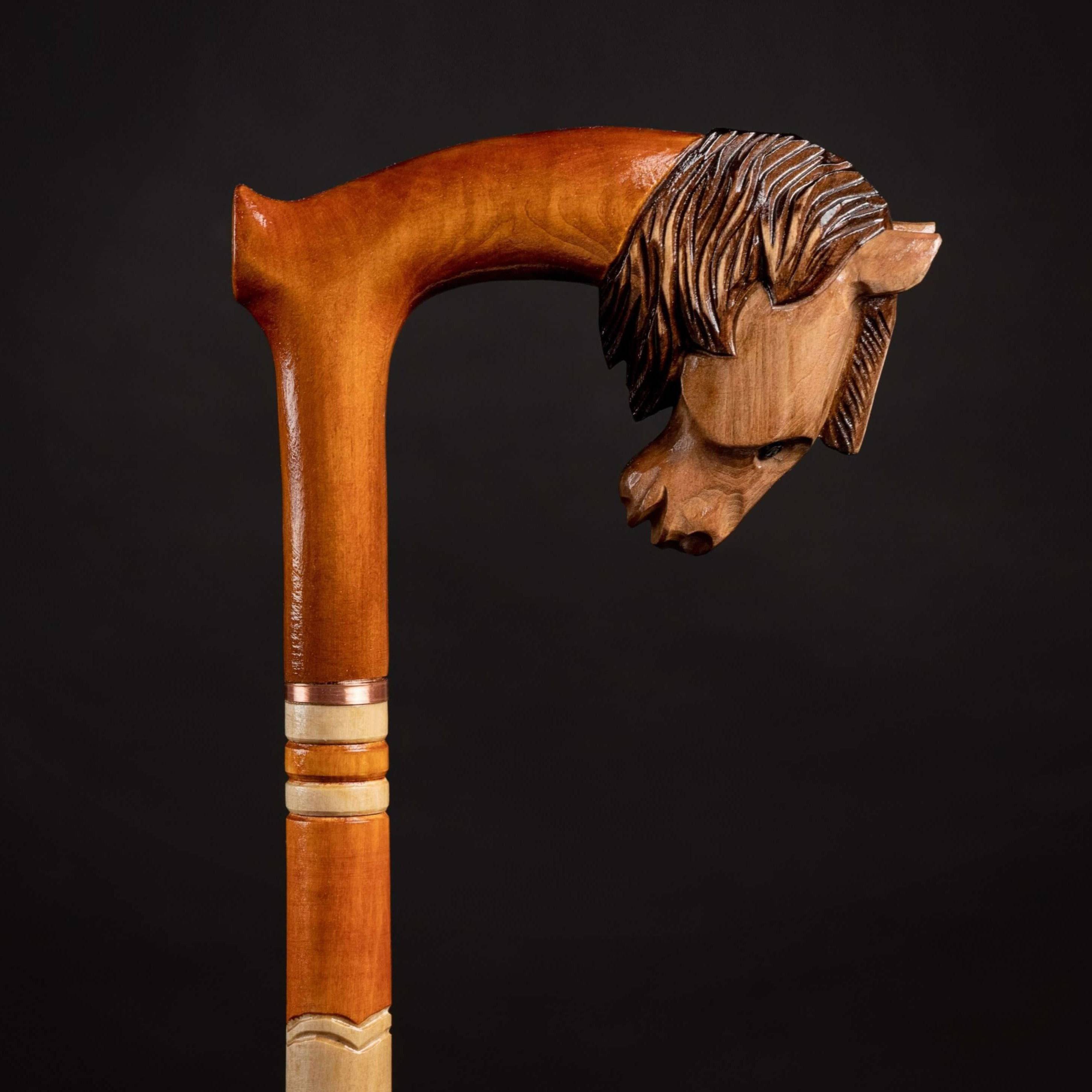 Hand Carved Horse Walking Canes, Horse Head Walking Stick For Old Pers