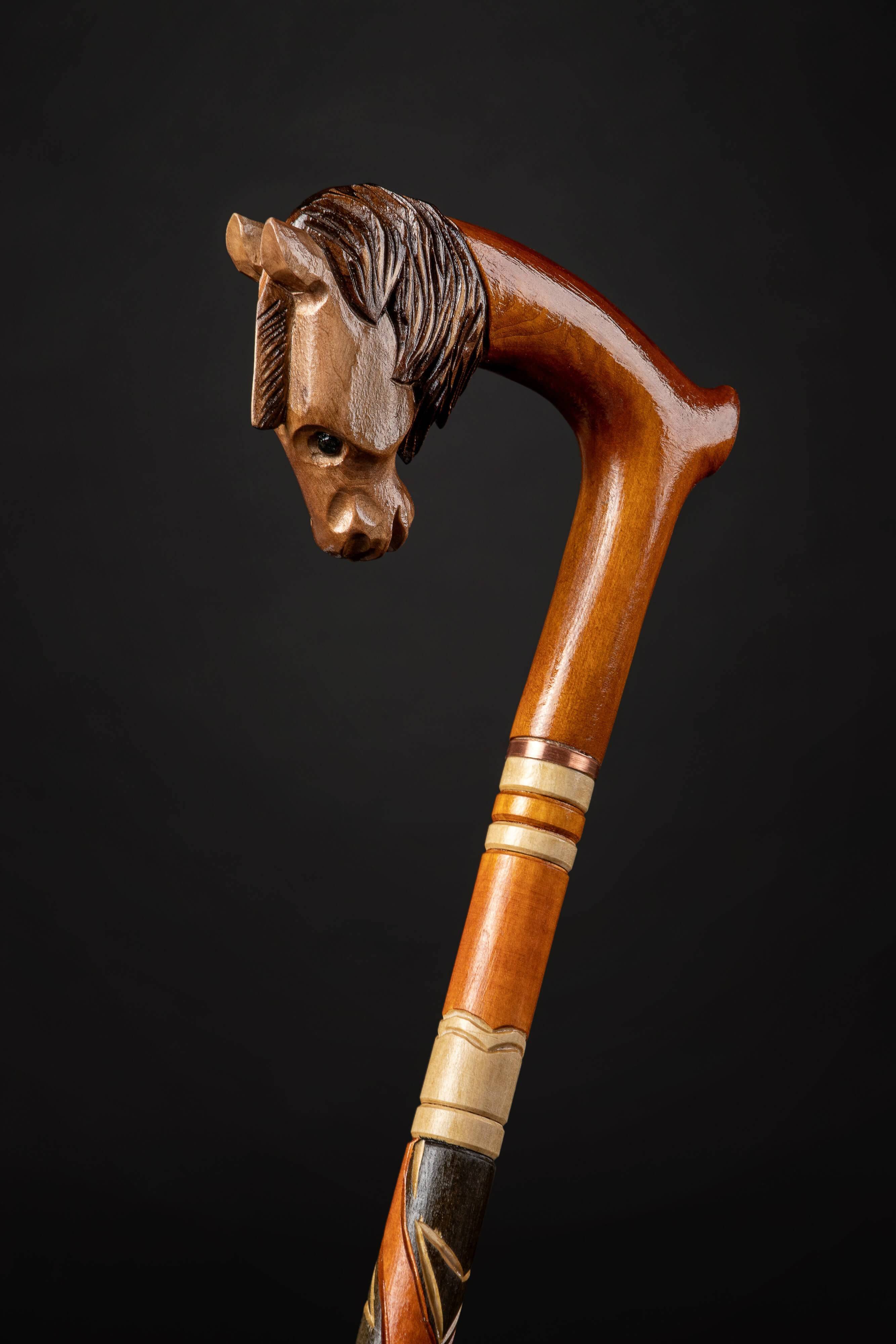 Hand Carved Horse Walking Canes, Horse Head Walking Stick For Old Pers
