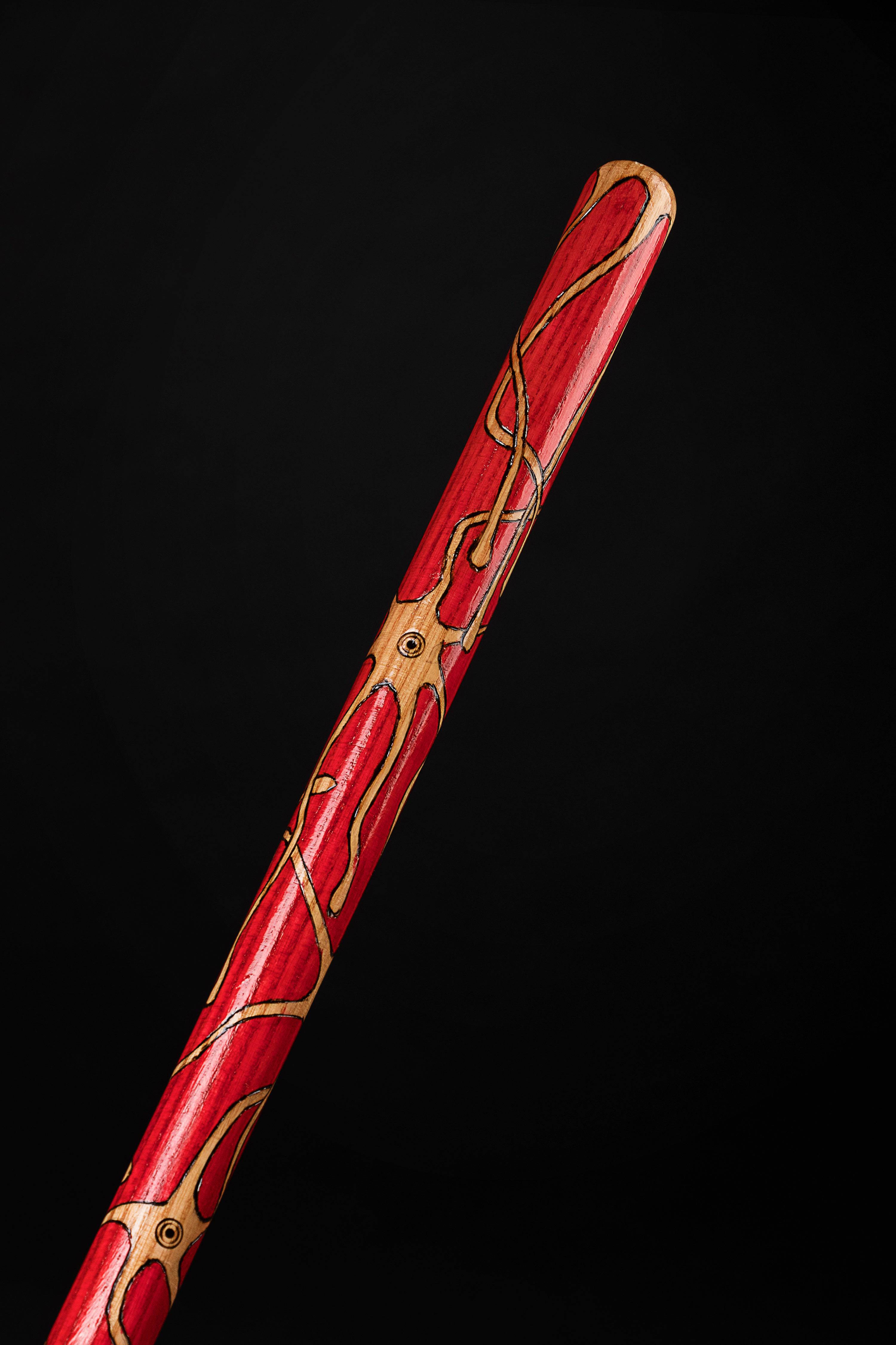 Hand Painted Walking Cane, Art Didgeridoo Designs Driftwood Walking St