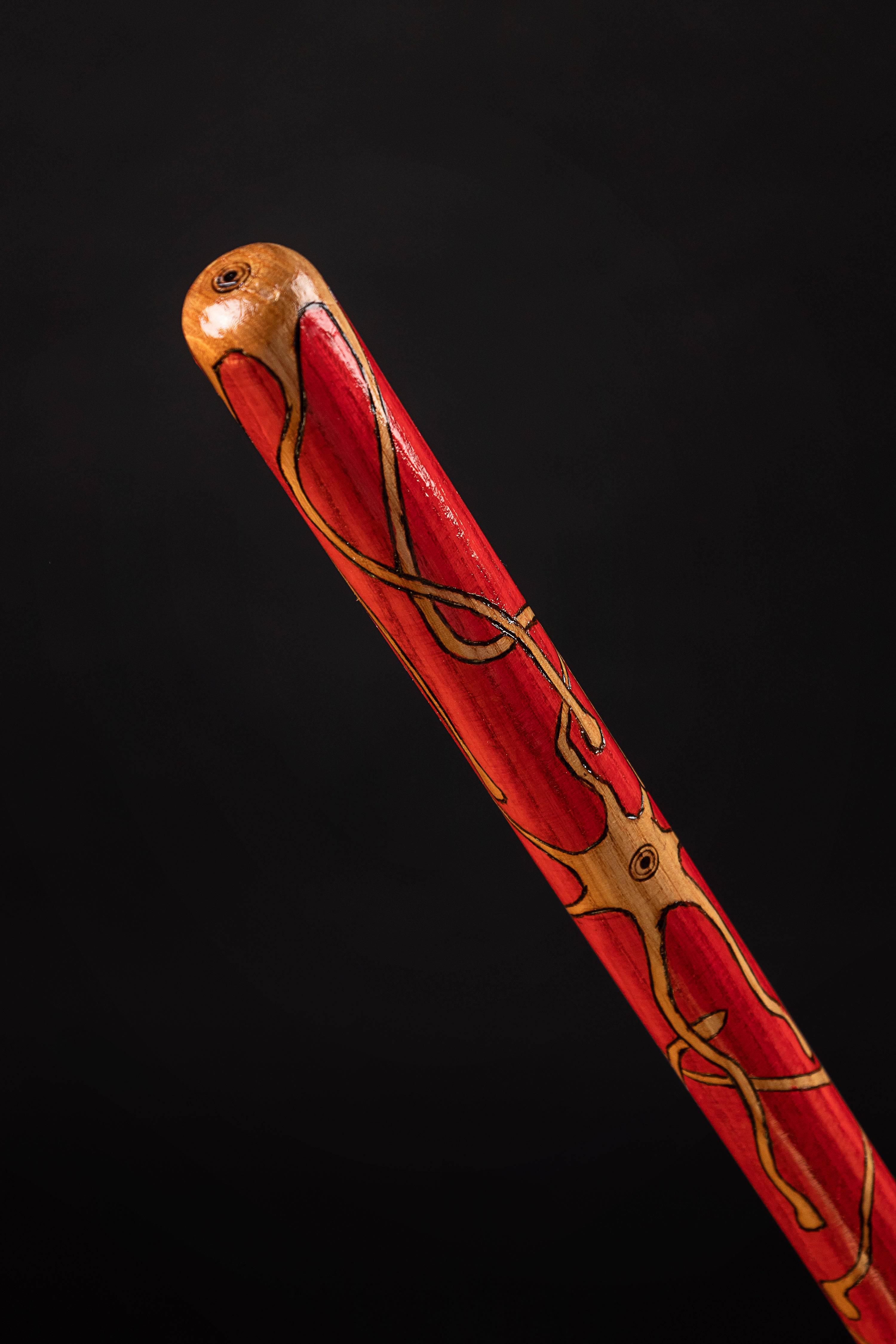 Hand Painted Walking Cane, Art Didgeridoo Designs Driftwood Walking St