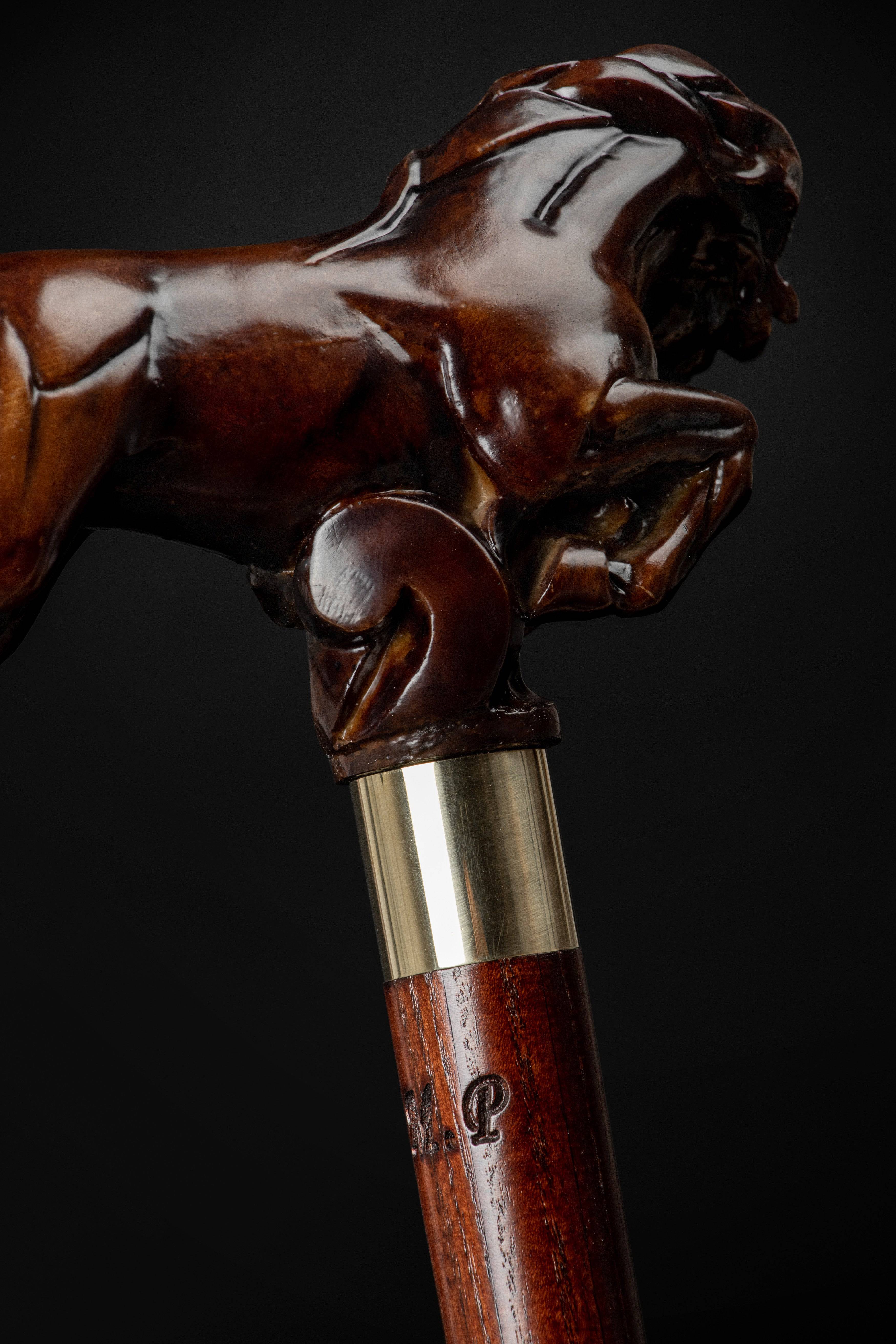 Horse Head Hand Carved Walking Cane Unique Designer Walking Stick