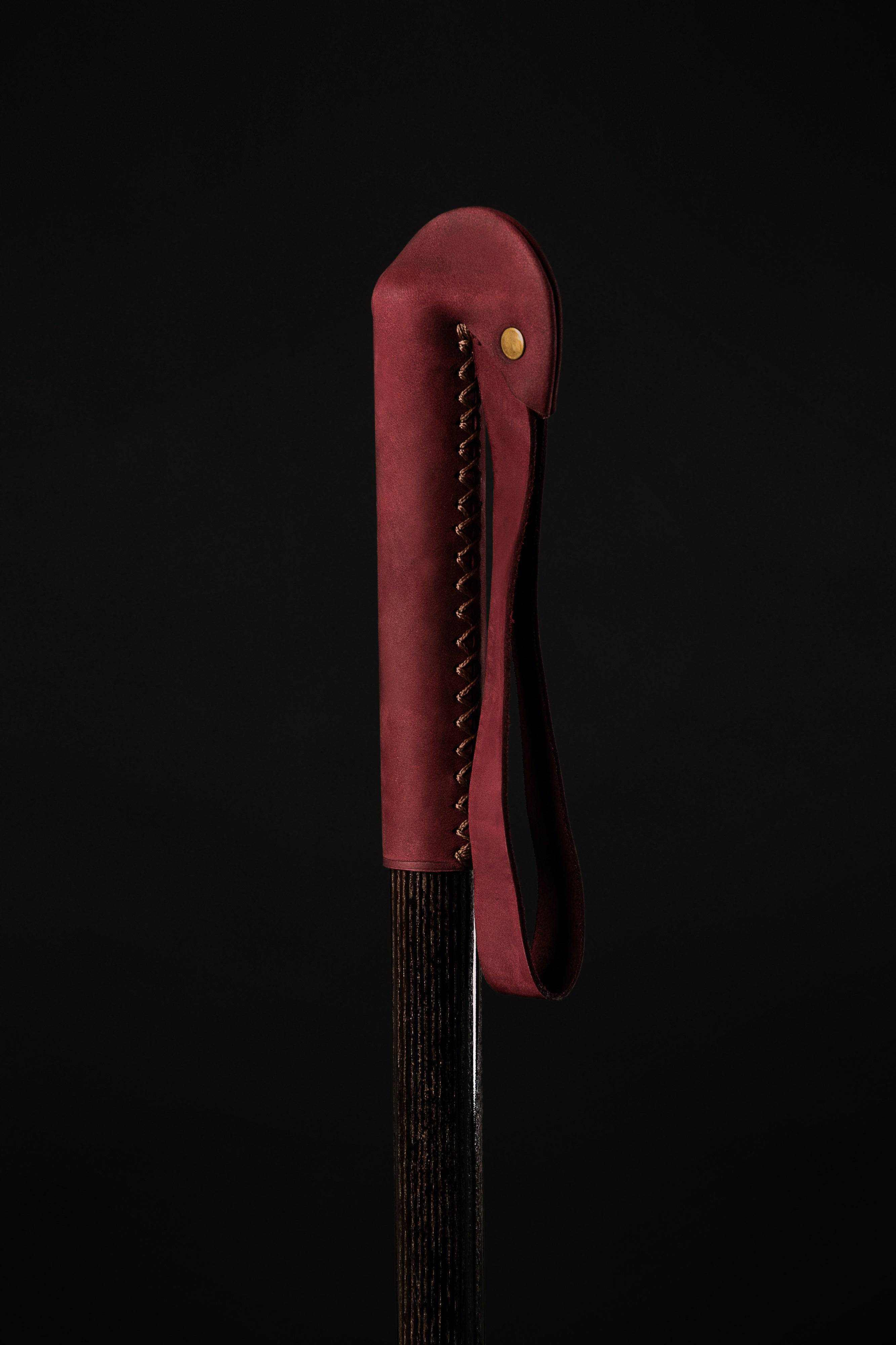 Leather Handle Walking Stick With Wrist Strap | ART WALKING STICKS
