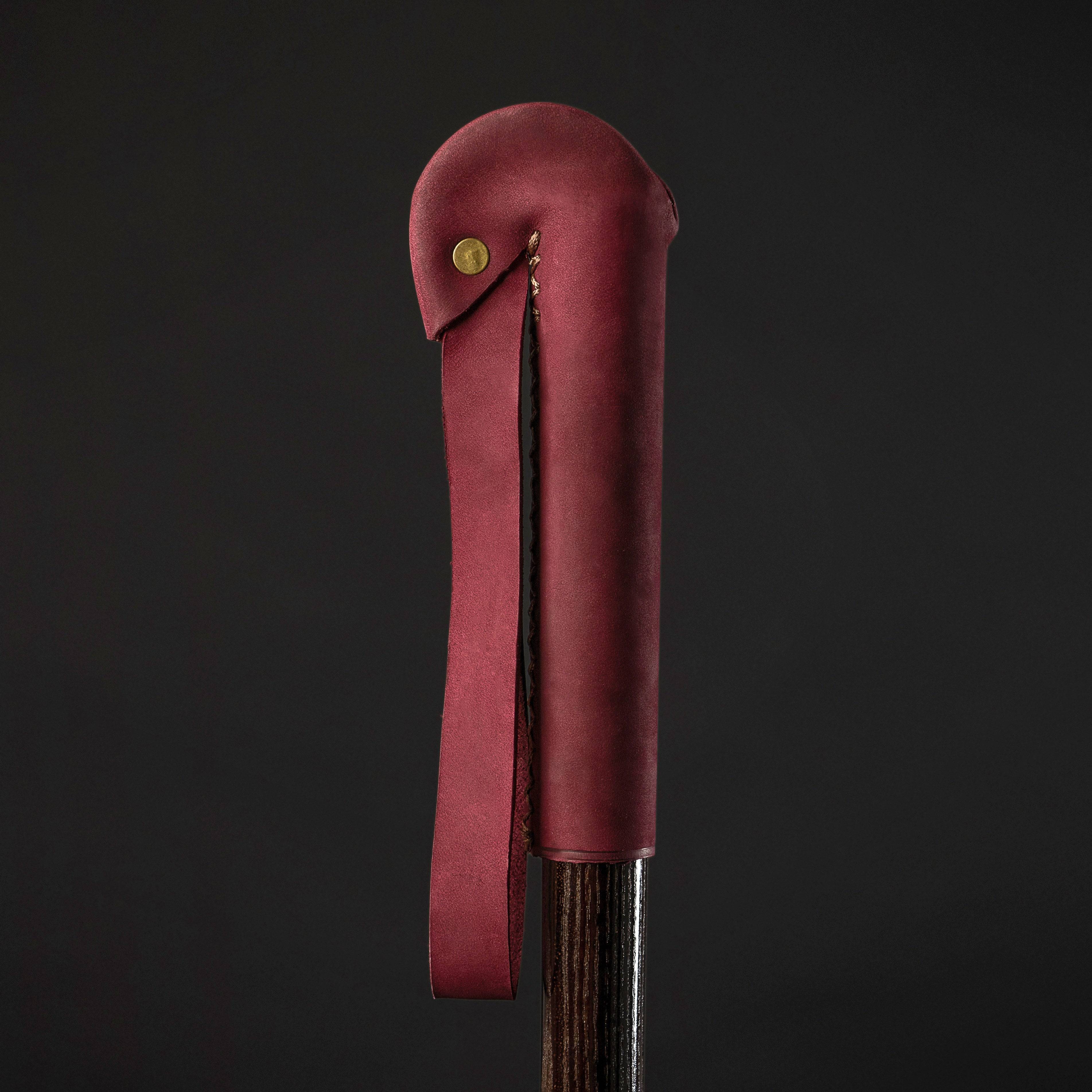 Leather Handle Walking Stick With Wrist Strap