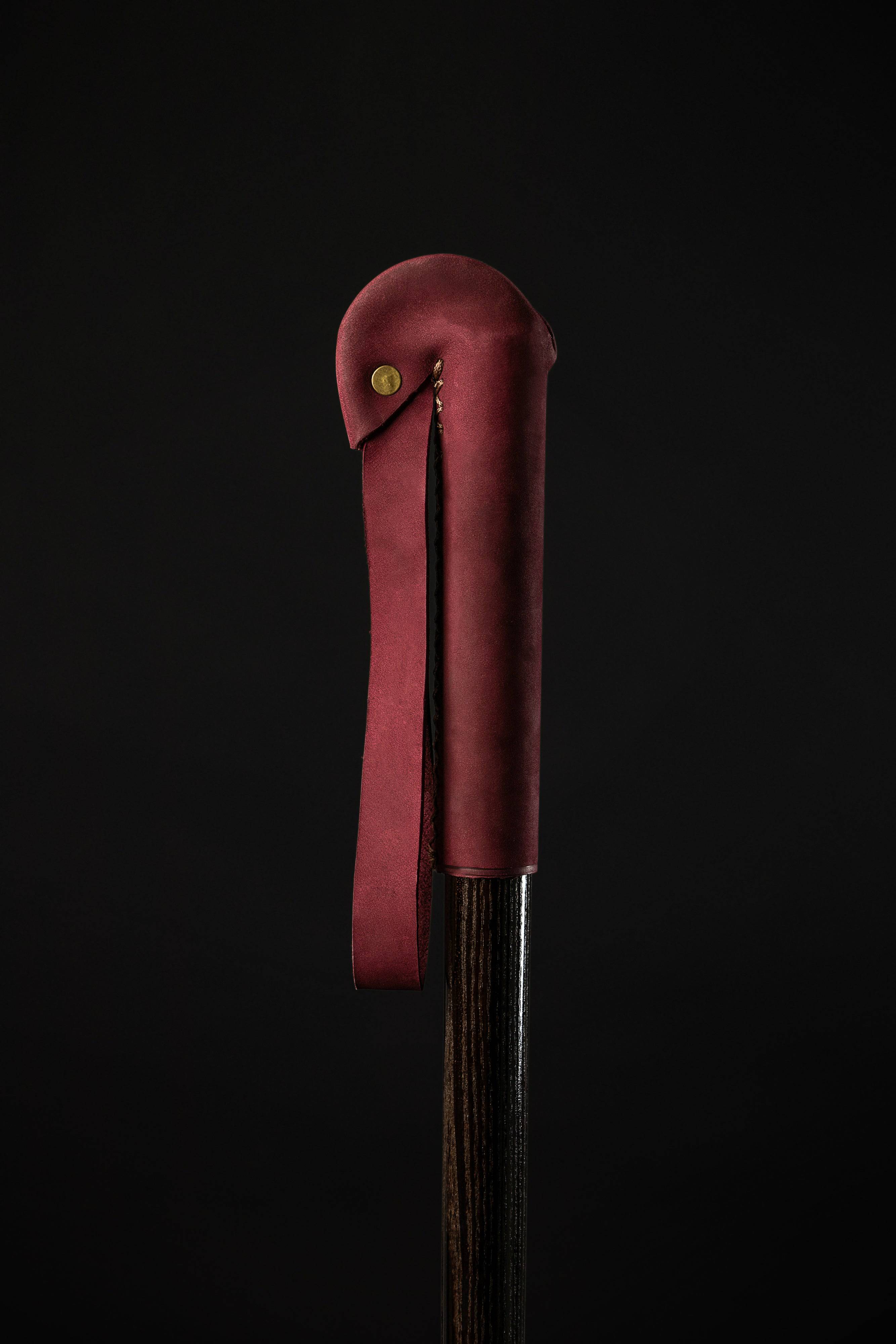 Leather Handle Walking Stick With Wrist Strap