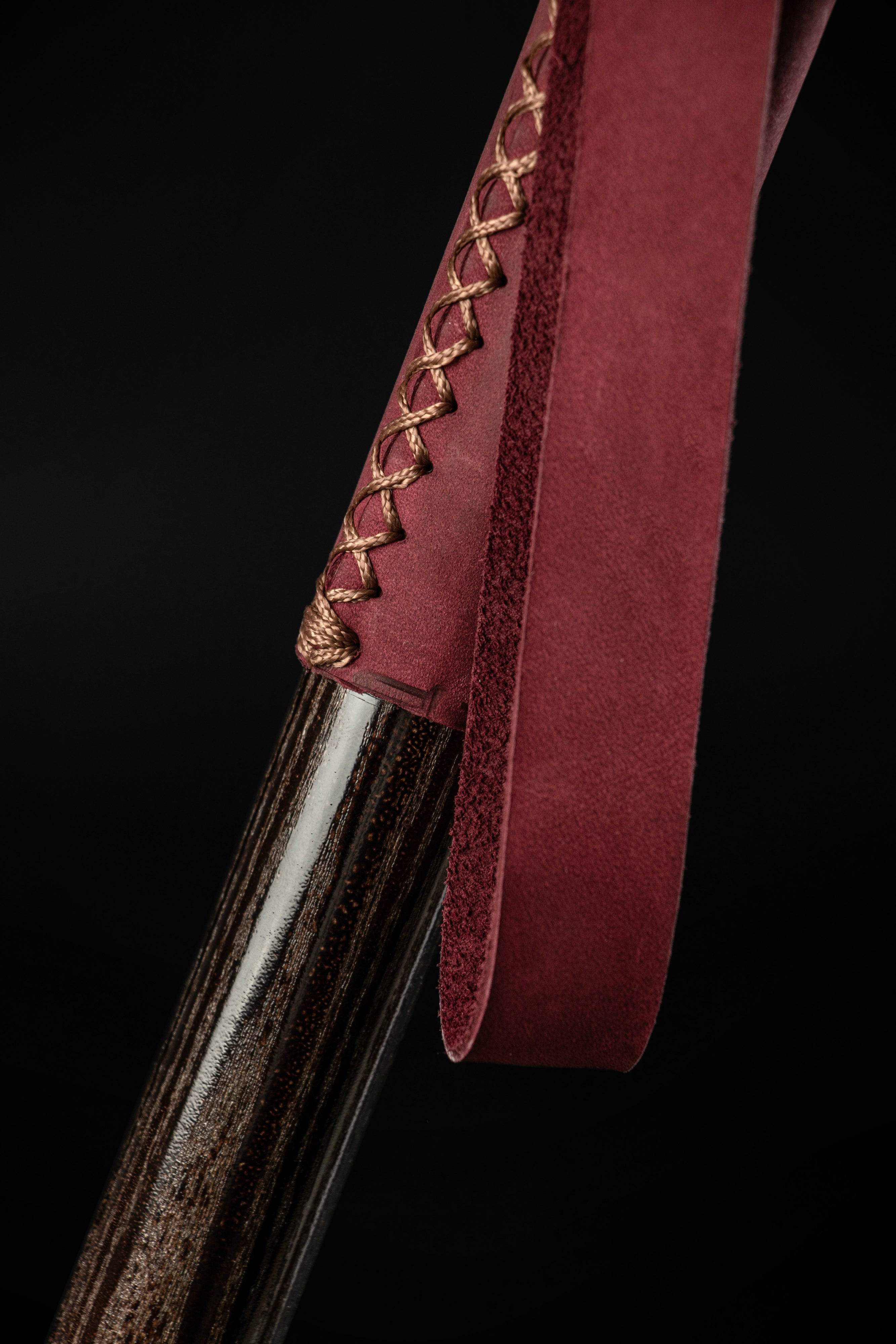 Leather Handle Walking Stick With Wrist Strap