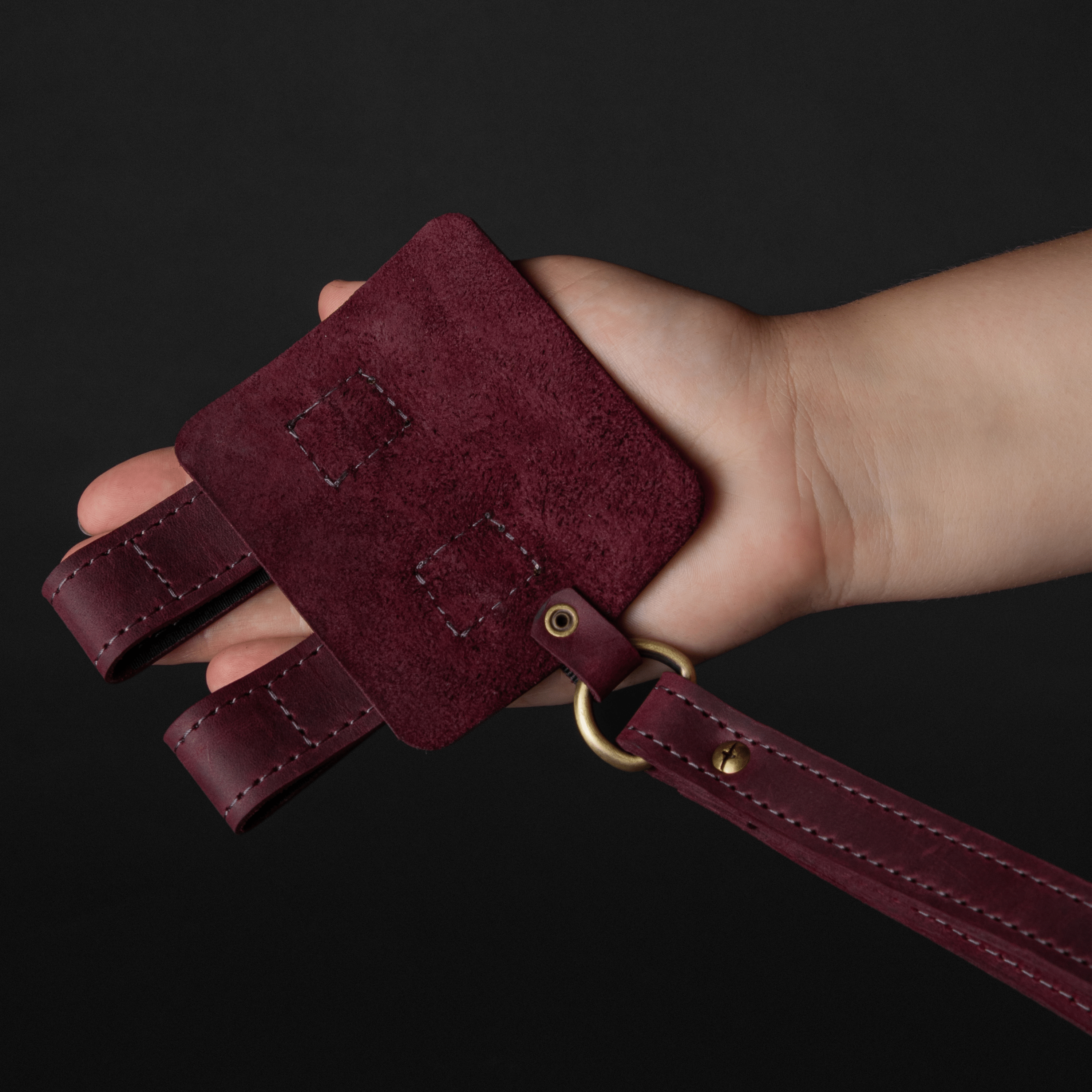 Leather Strap For Walking Stick "Marsala" & Walking Cane Wrist Strap