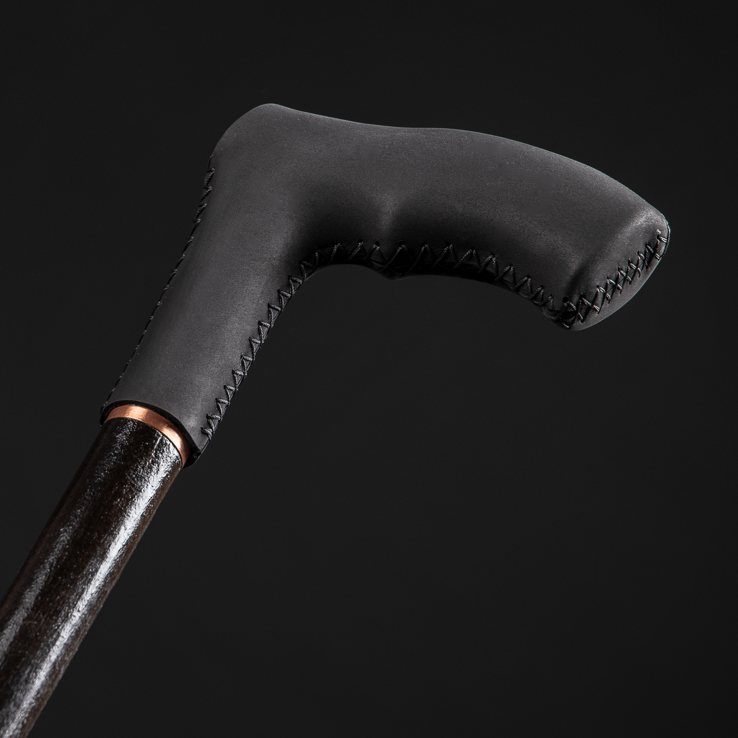 LEATHER Walking Canes, Black - Handle Lether Walking Cane - Ergonomic ...