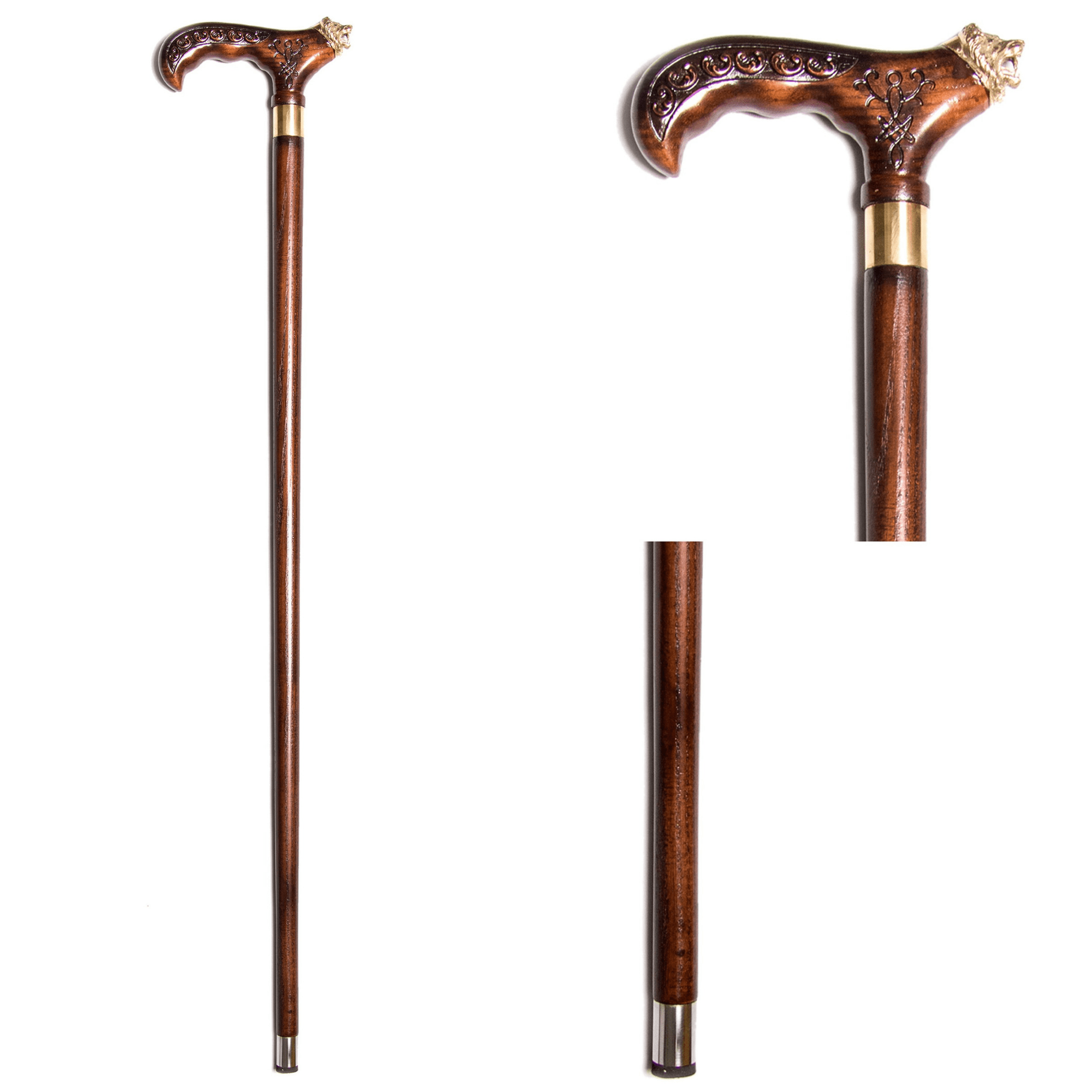 Lion Walking Stick, Wooden Walking Cane - Design Canes | ART WALKING STICKS