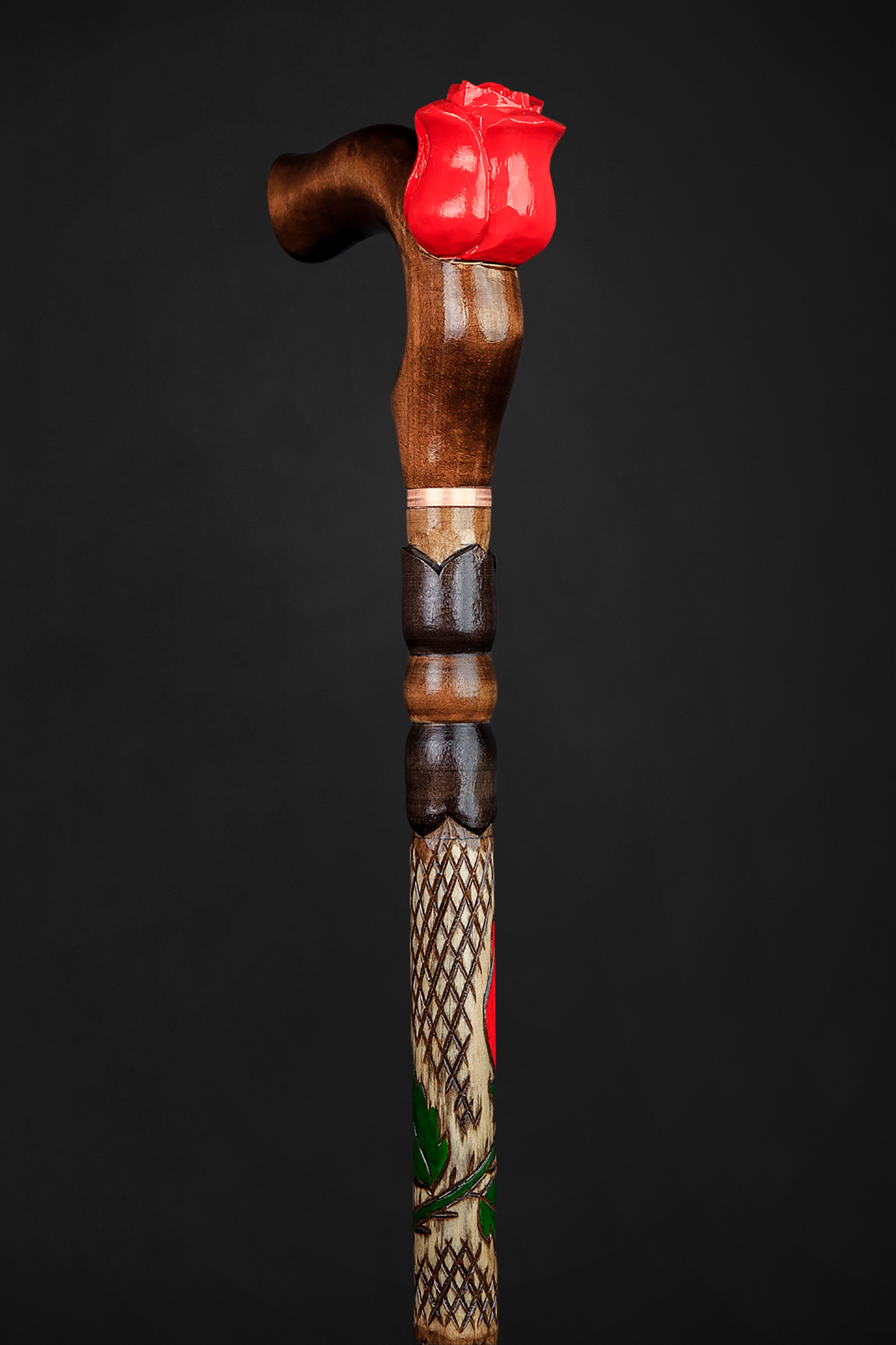 Unique Stunning Design Walking Stick Cane Rose, Hand-Painted | ART ...