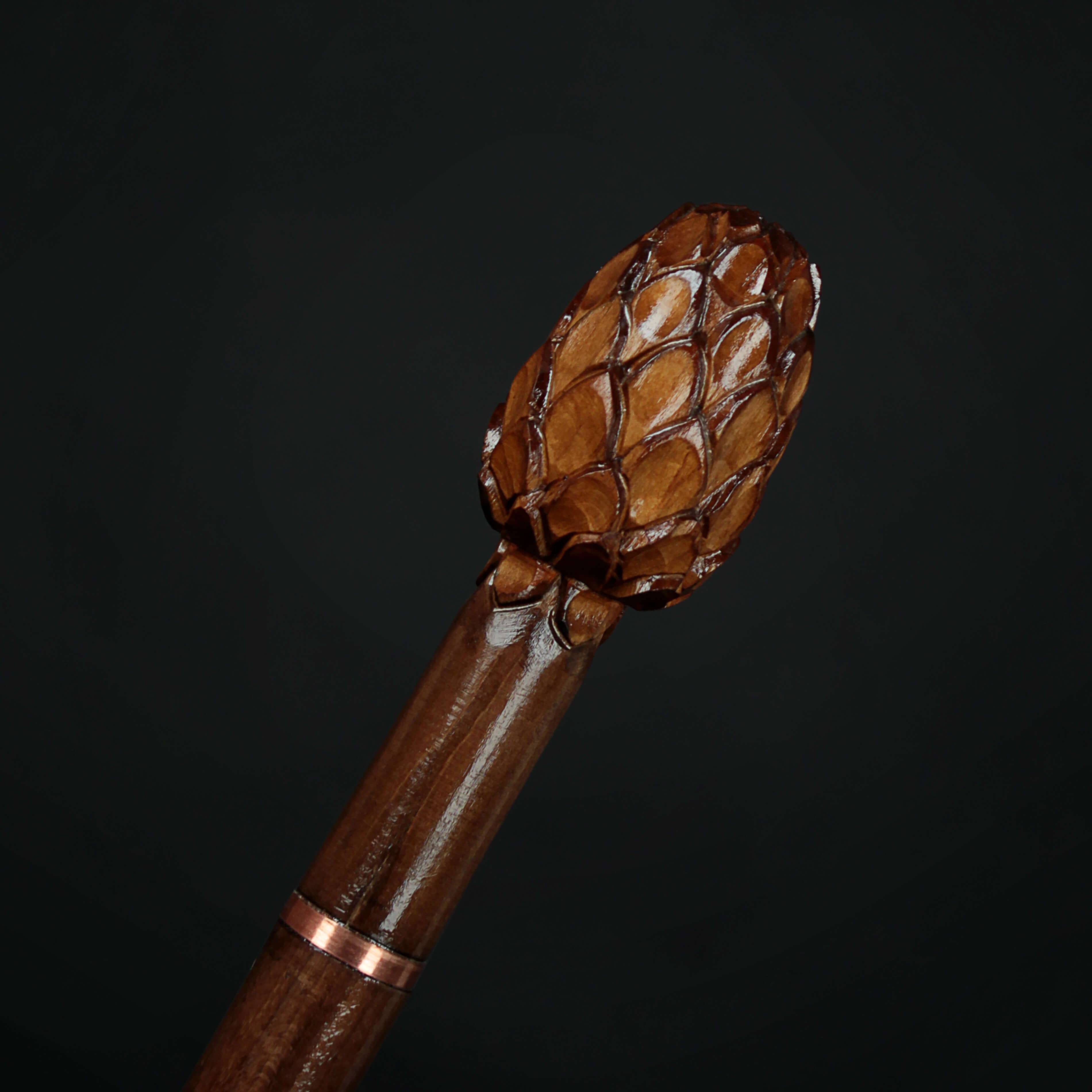 Pine Cone Walking Stick, Carving Pine Cone Walking Cane | ART WALKING ...