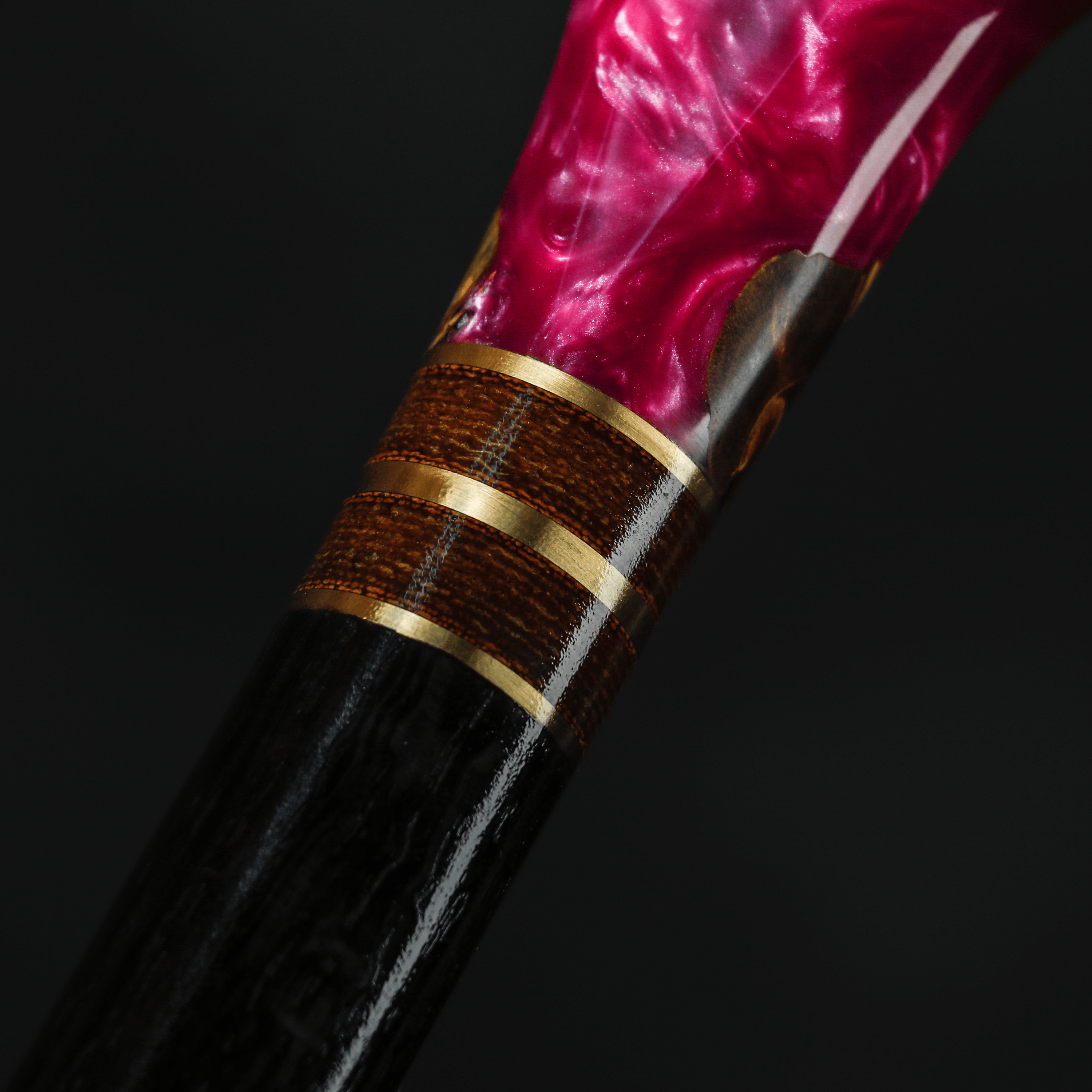 Pink Resin Walking Stick, Wood And Resin Walking Cane For Young People ...