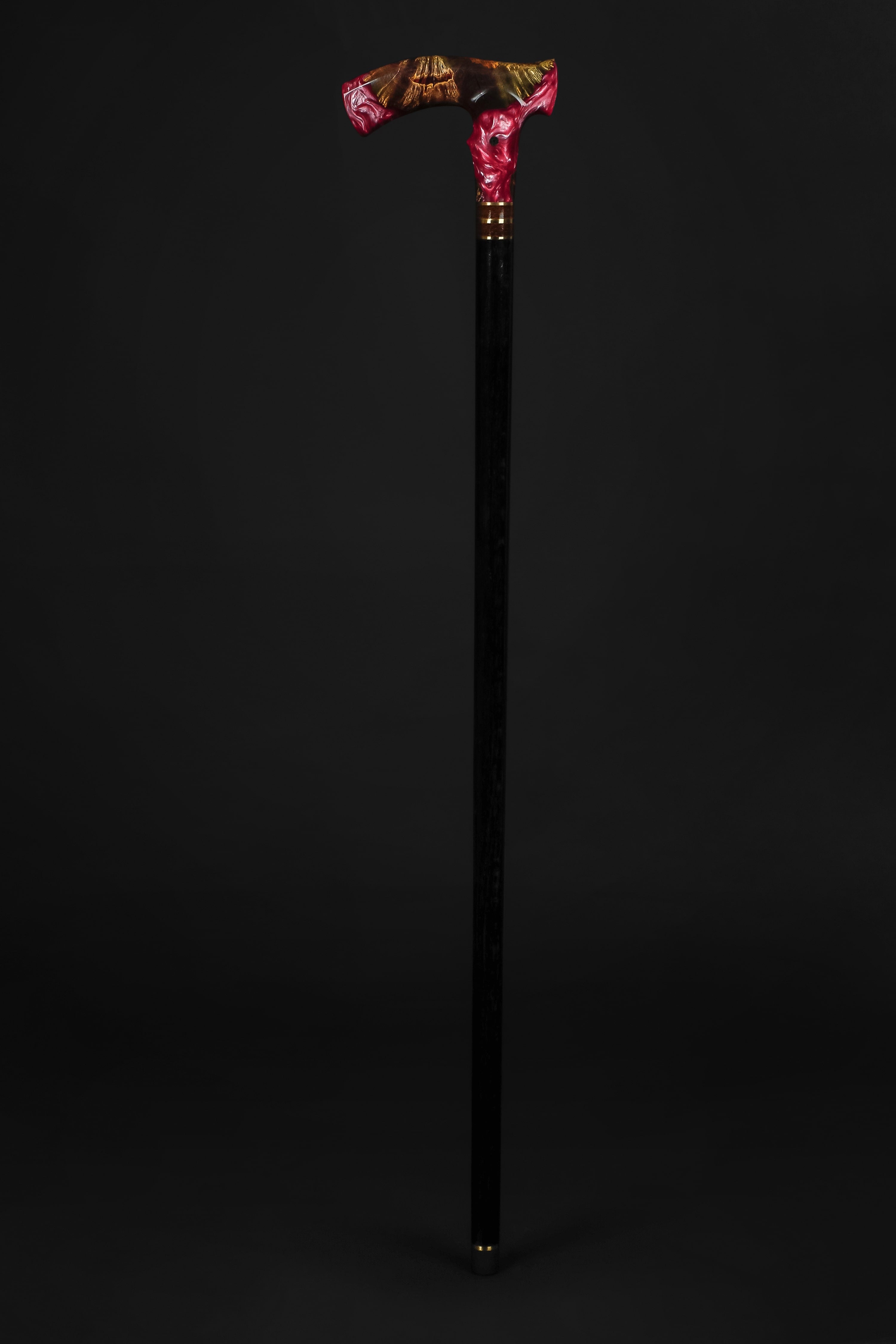 Pink Resin Walking Stick, Wood And Resin Walking Cane For Young People ...